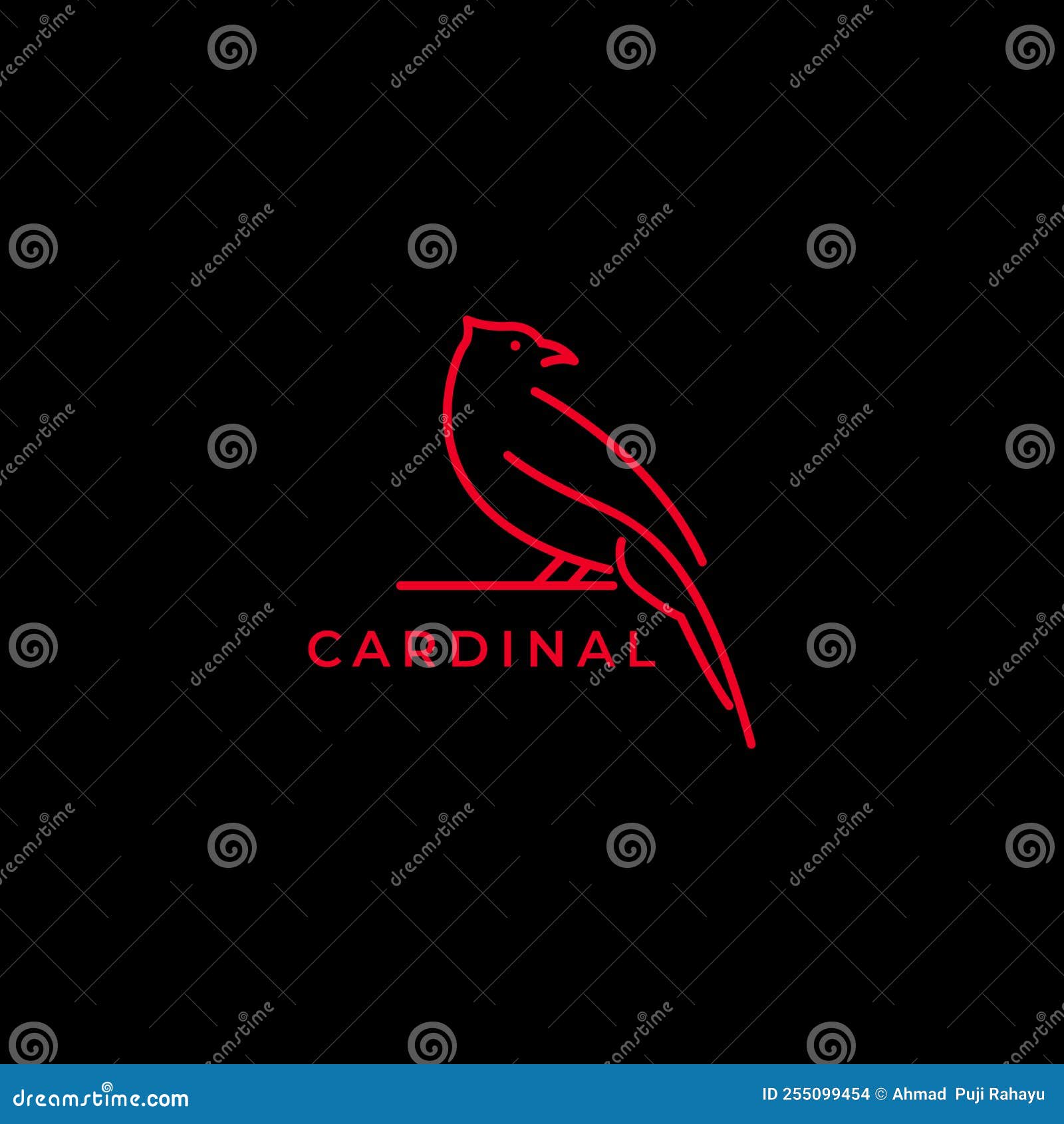 Art Line Cardinal Bird Logo Design Stock Vector - Illustration of ...