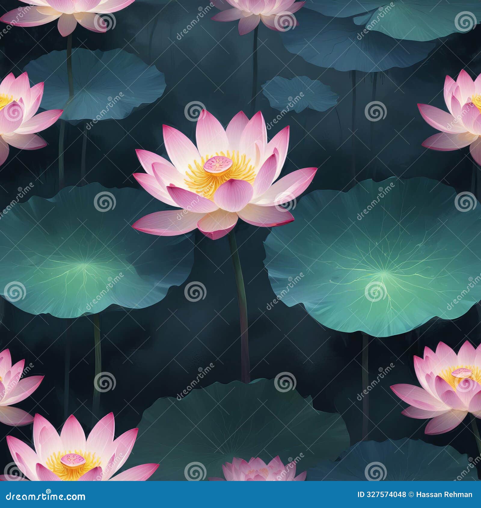 Art of Lotus Digital Illustration Stock Illustration - Illustration of ...