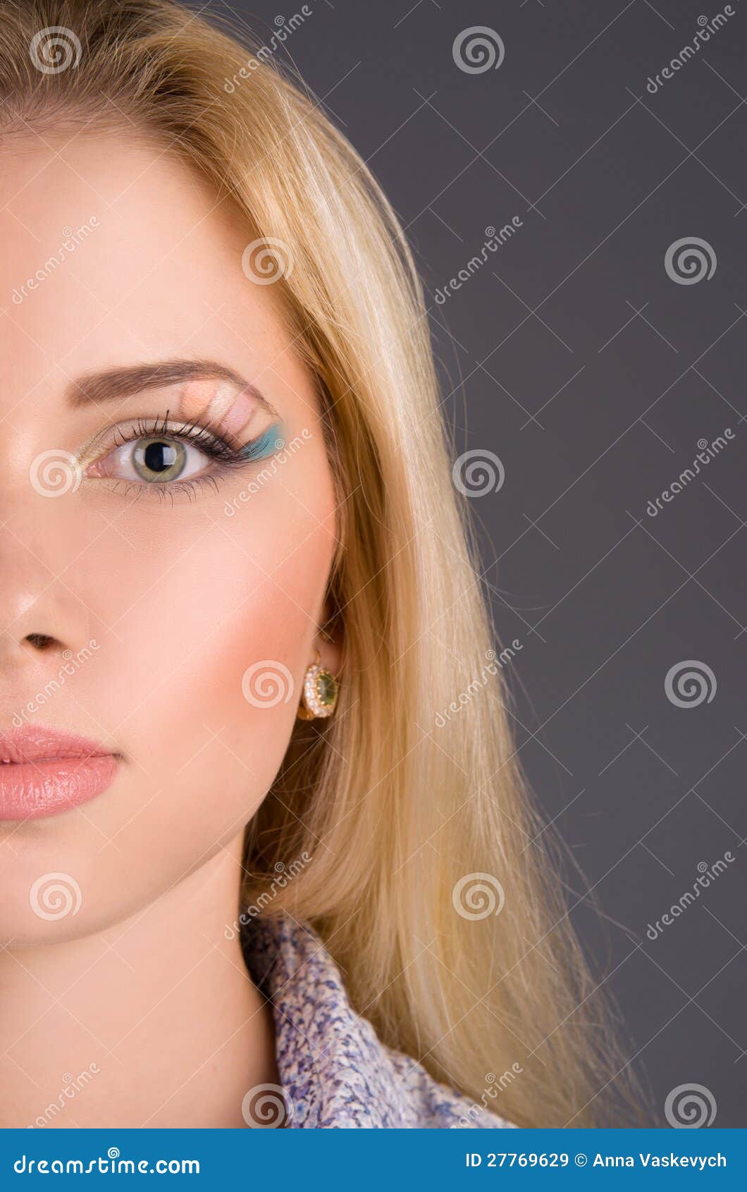 Art Makeup Close-up on the Face Model Stock Image - Image of model ...