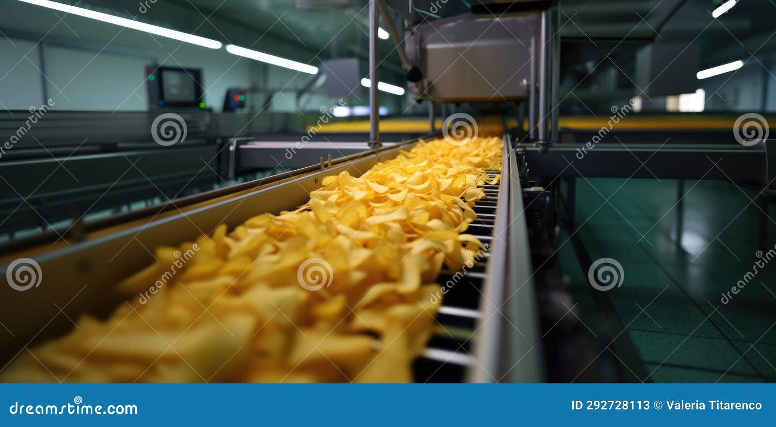 The Art of Making Delicious Potato Chips in a Factory. Stock Image ...