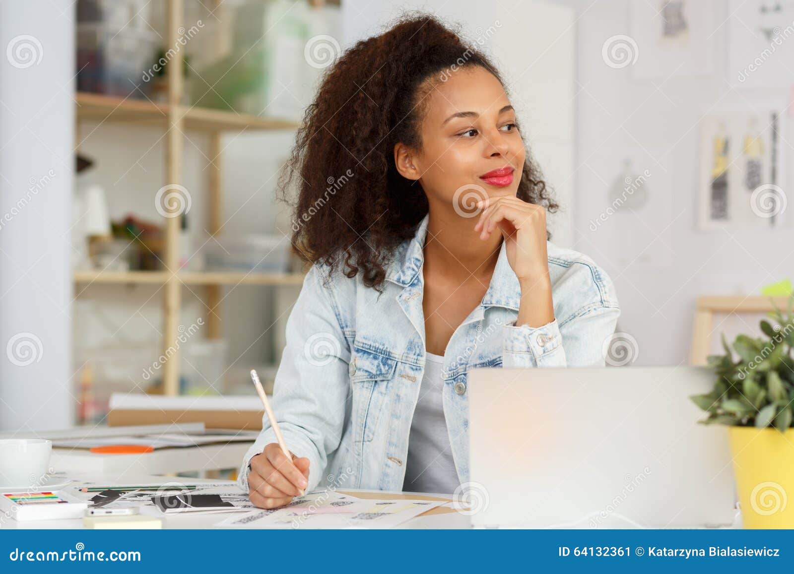 Art manager during work stock image. Image of self, studio - 64132361