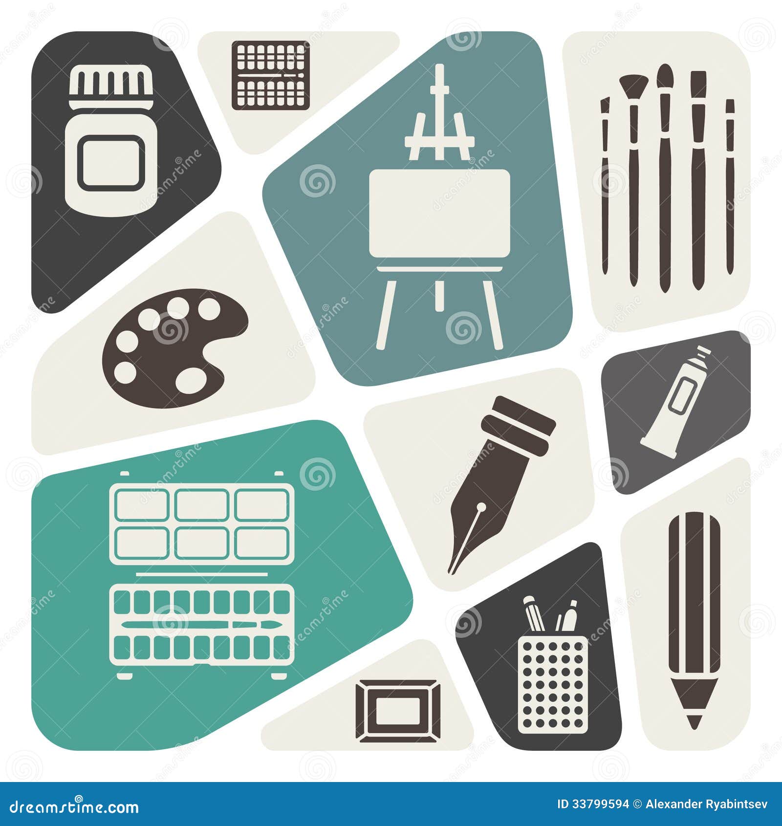 Art materials icons stock illustration. Illustration of graffiti - 33799594