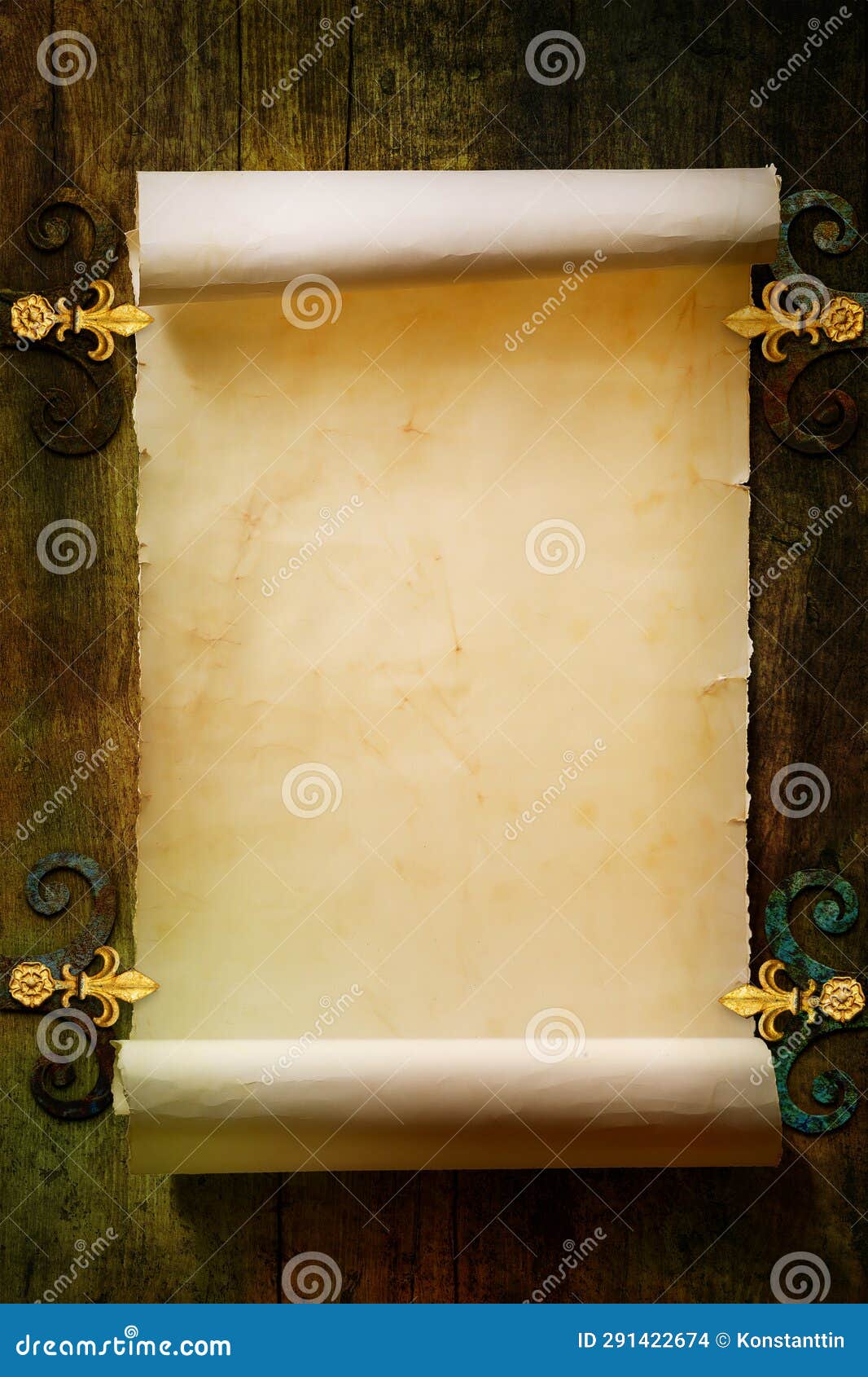 Art Medieval Old Parchment Scroll Paper Background Stock Photo - Image ...