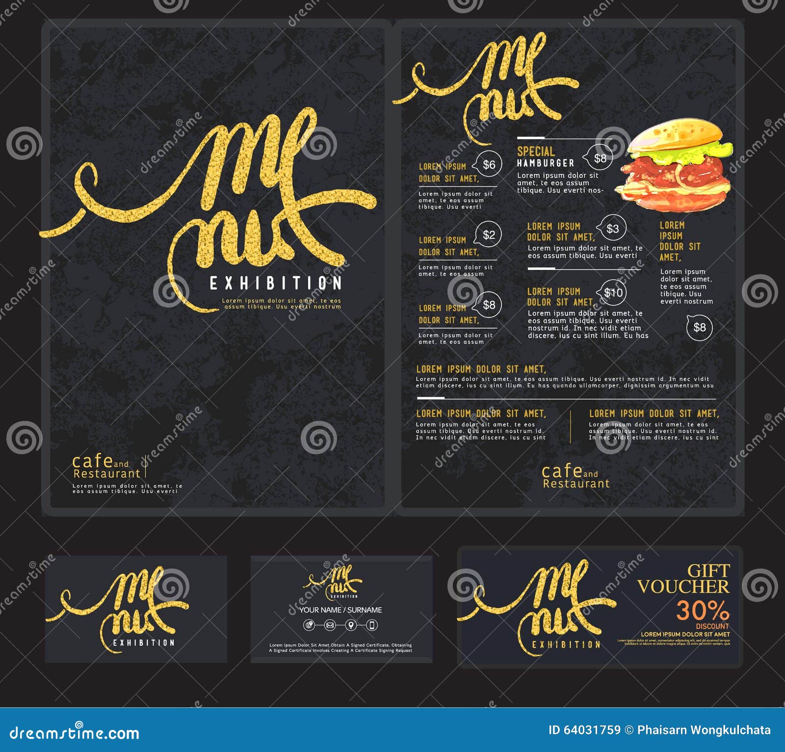 Art Menu Cafe and Restaurant. Stock Vector - Illustration of elegance ...