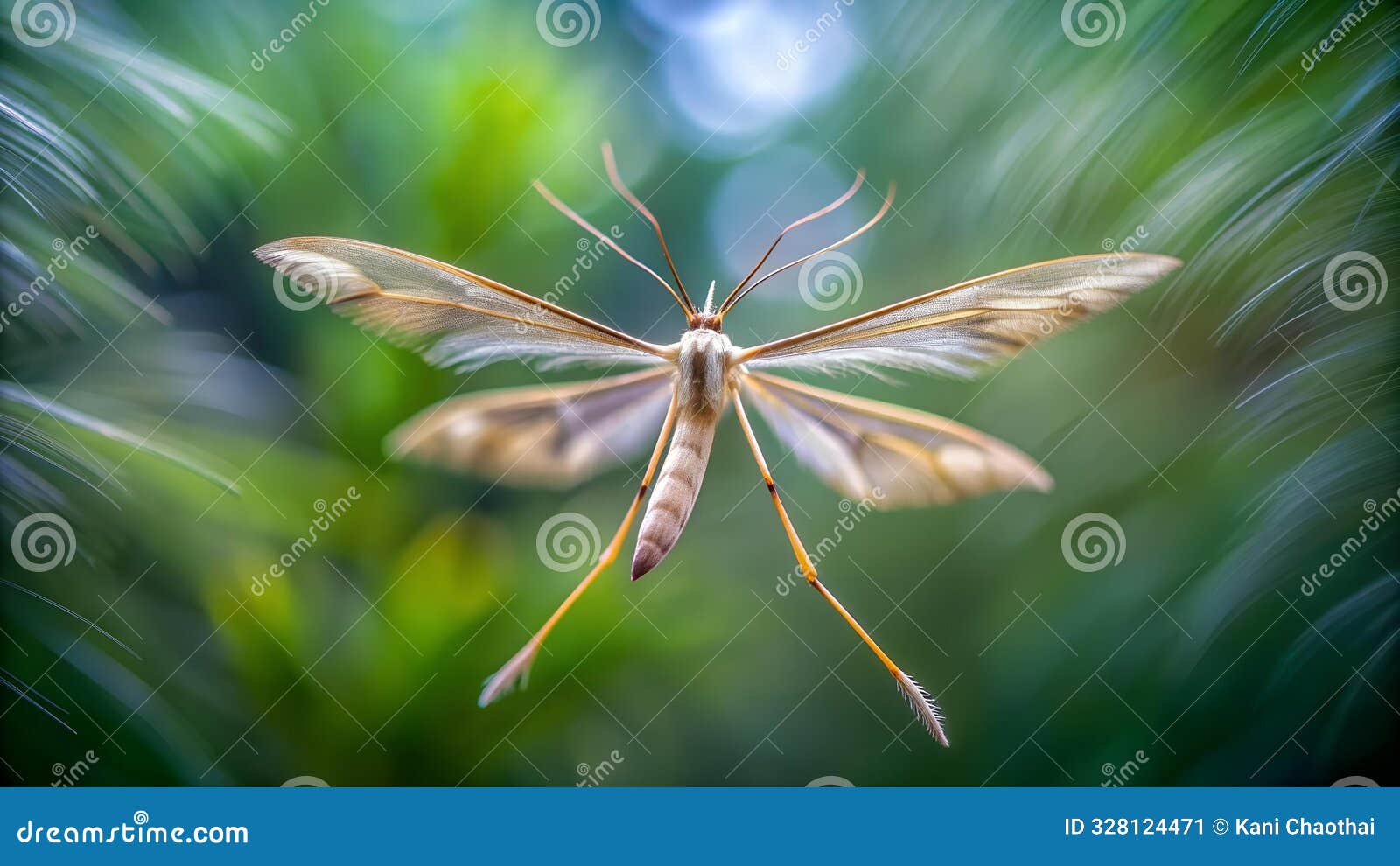The Art of Motion: a Plume Moth in a Blur of Flight AI Generated Stock ...