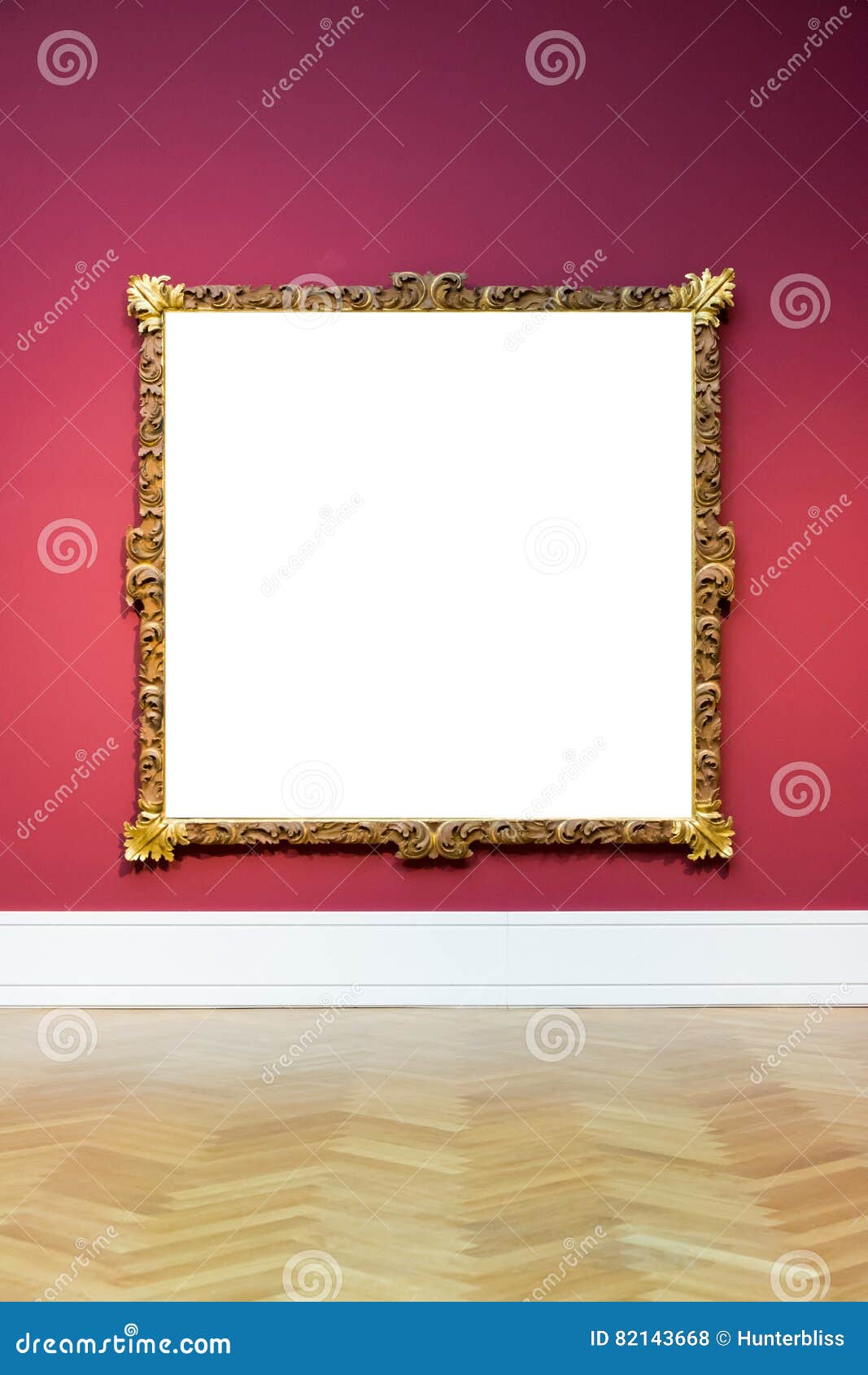 Art Museum Frame Red Wall Ornate Design White Isolated Clipping Stock ...