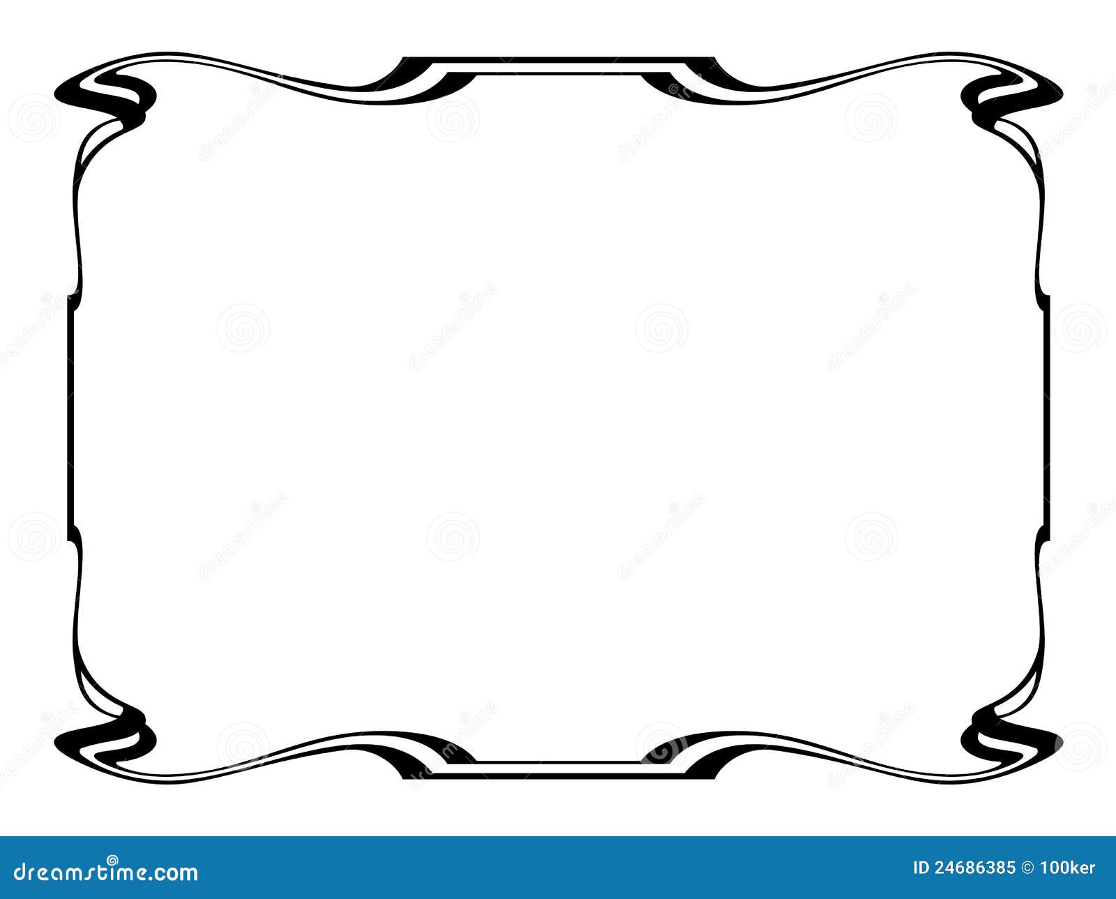 Art Nouveau Black Ornamental Decorative Frame Vector Illustration ... Art Nouveau Black Ornamental Decorative Frame Vector Illustration ...