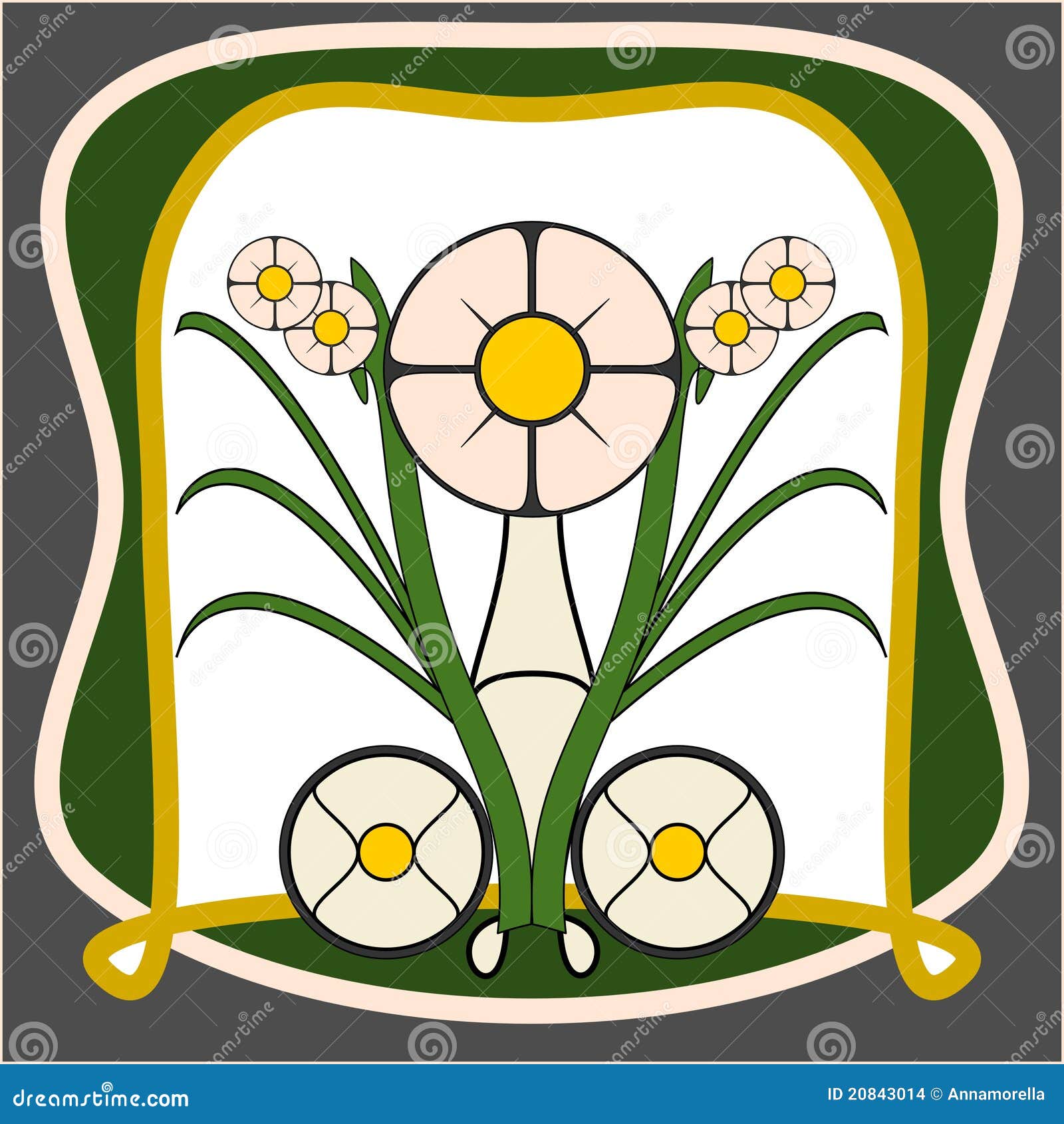 Art nouveau floral pattern stock vector. Illustration of vintage - 20843014