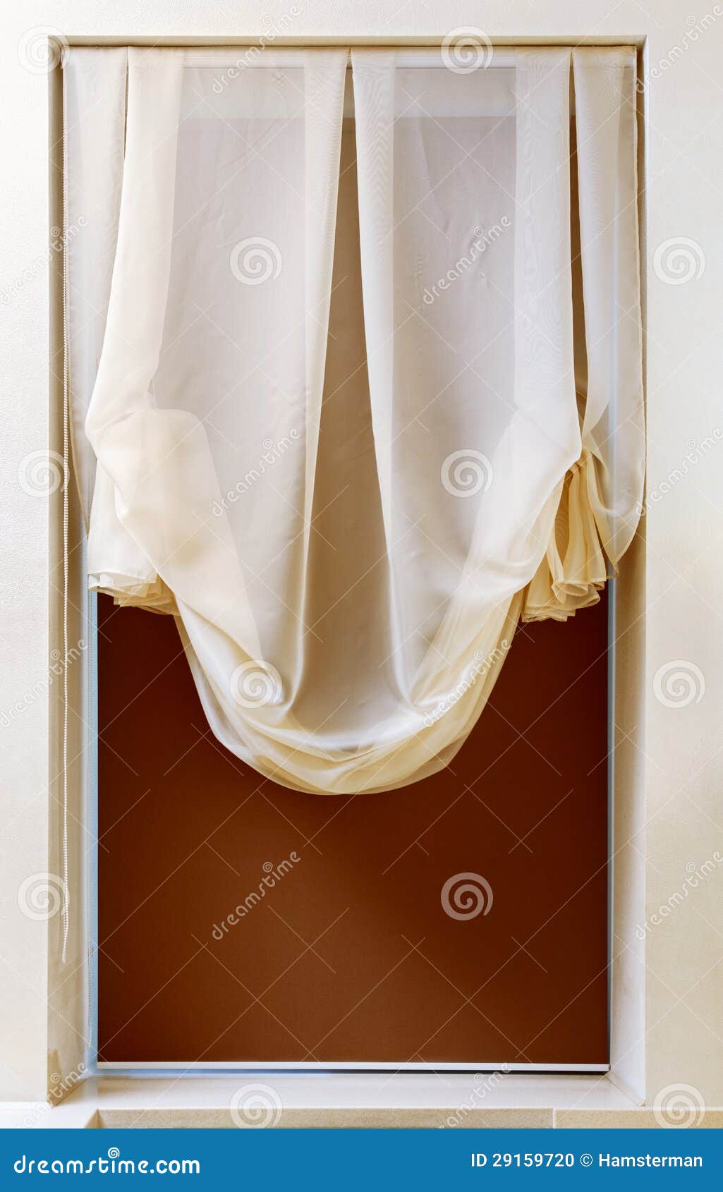 Art Nouveau Style Curtain in Window Frame Stock Photo - Image of living ...