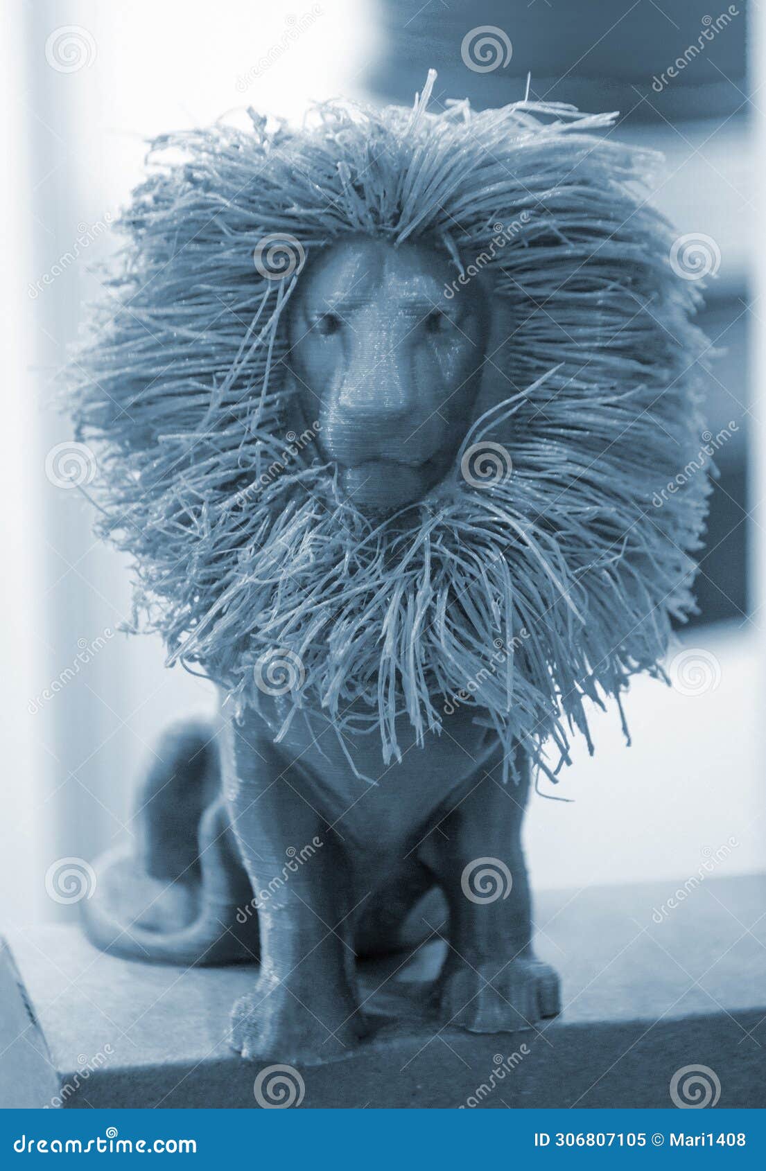 Art Object Model Lion Printed 3D Printer. Toy Created 3D Printing ...