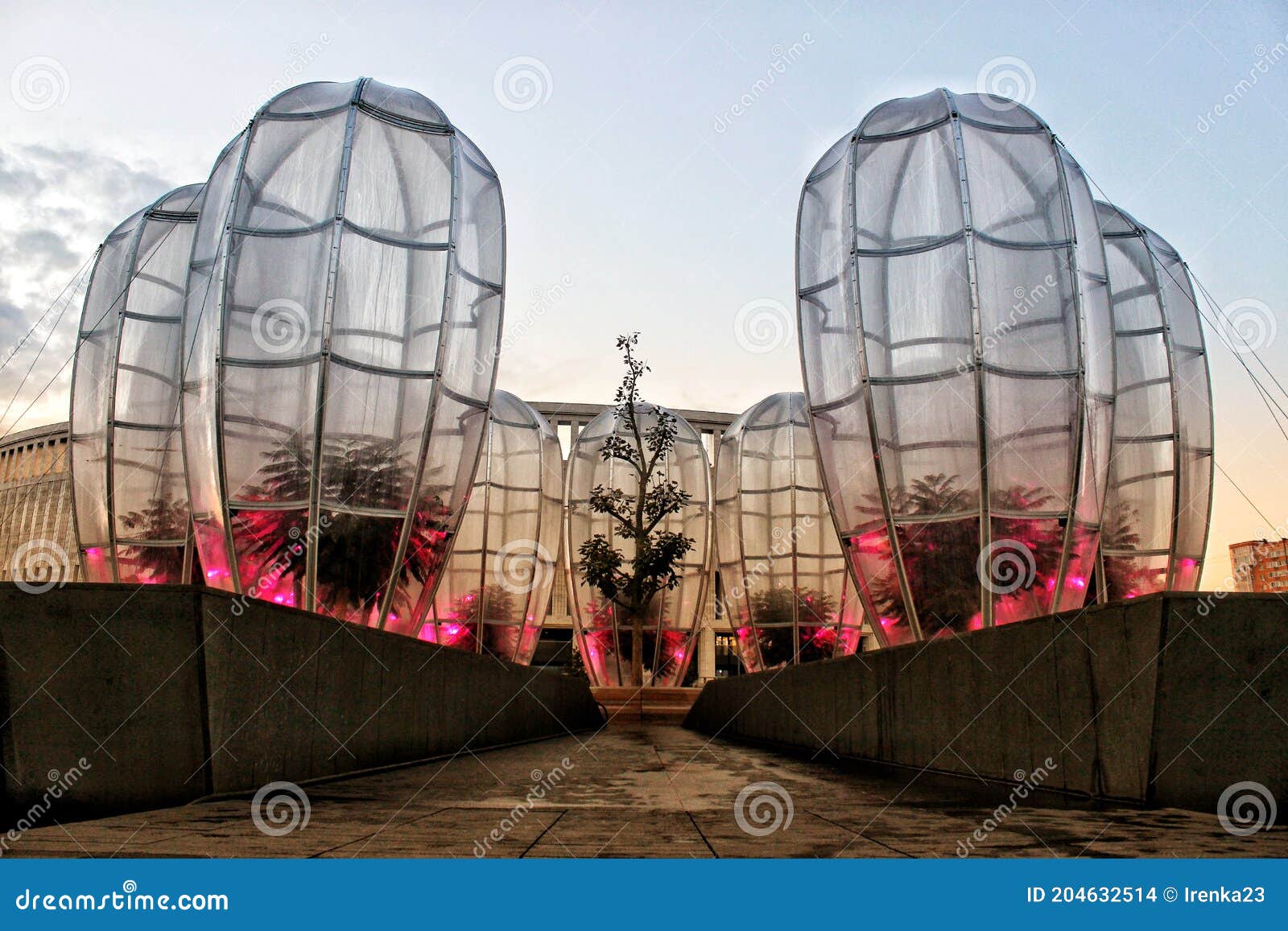 Art object in the park. stock photo. Image of lights - 204632514