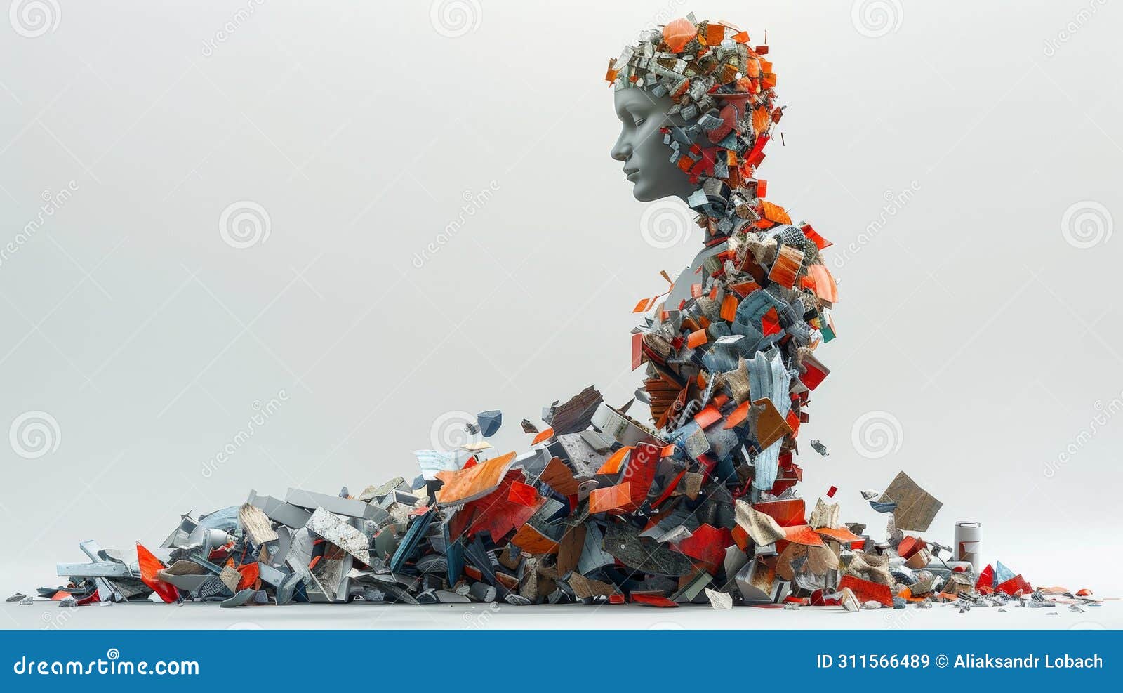 An Art Object of a Person Made of Various Garbage. the Garbage Man. the ...