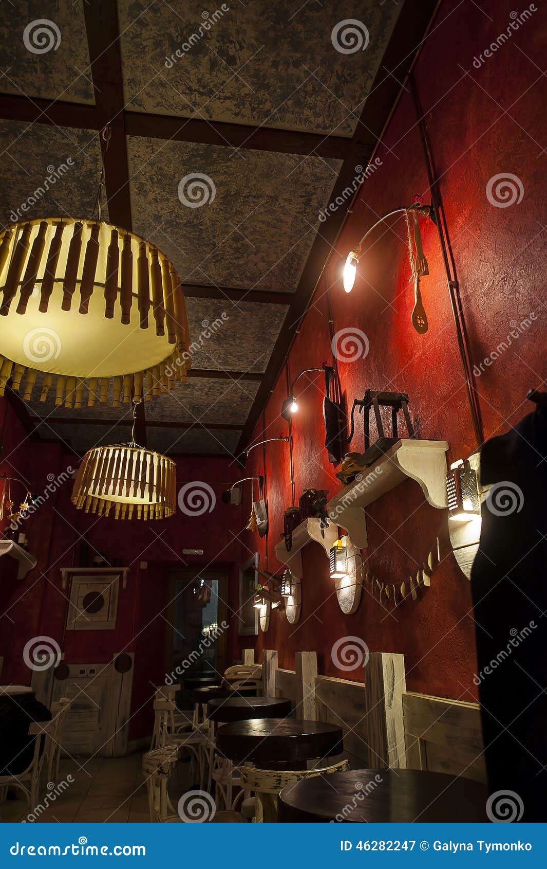 Art old Cafe Interior red stock image. Image of elegance - 46282247