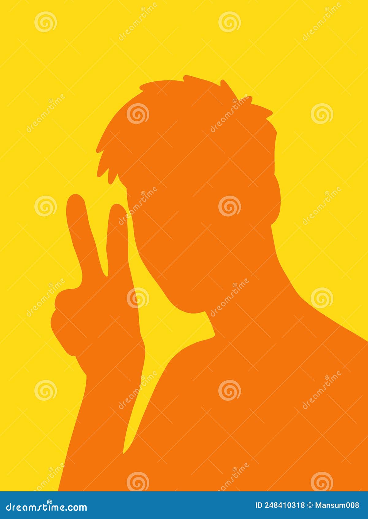 Orange and Yellow Color of Shape Man Stock Illustration - Illustration ...