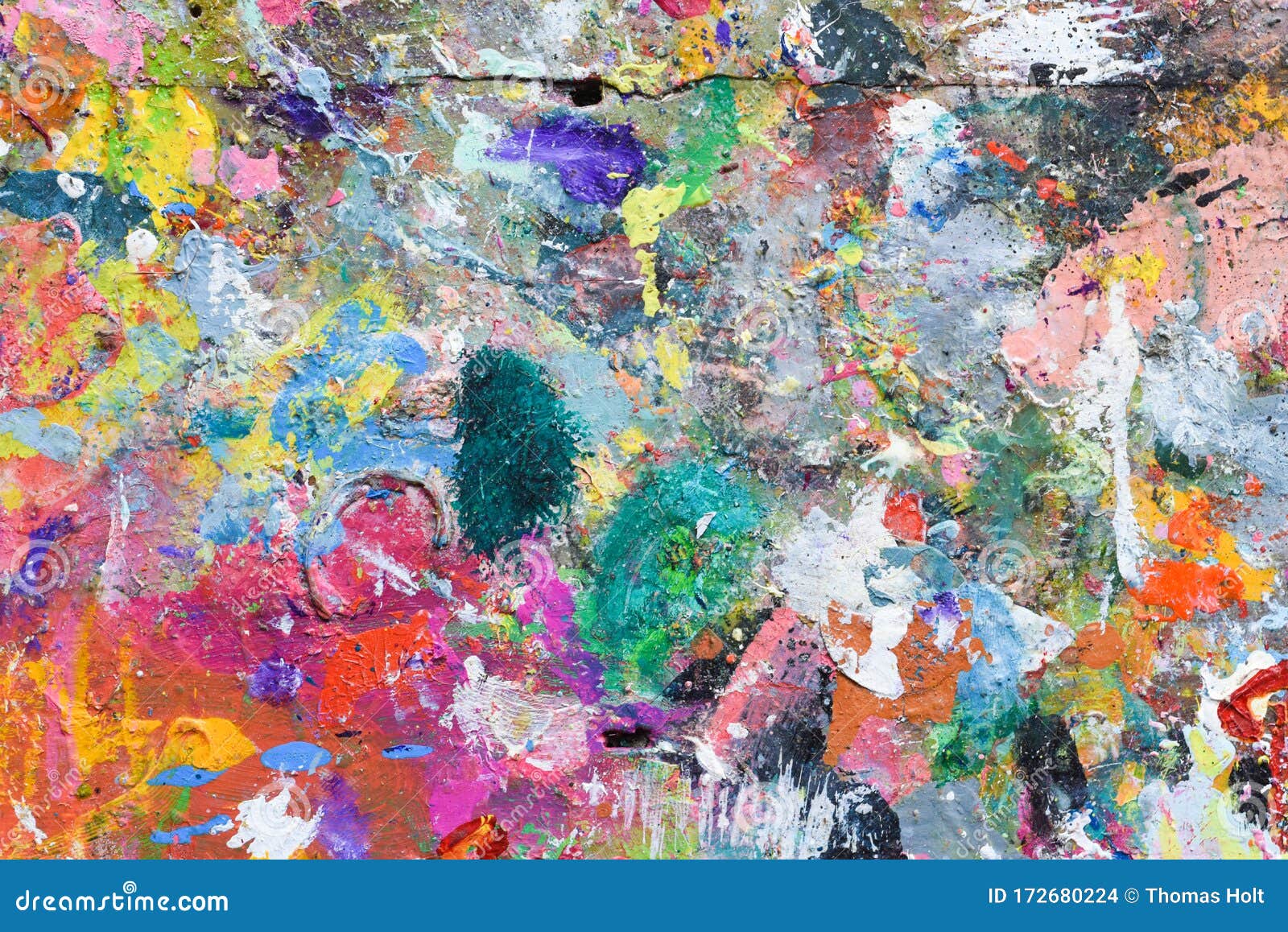 Art Paint Background of Bright Multi Coloured and Textured Painted ...