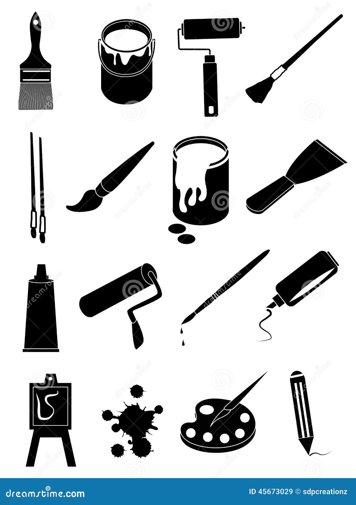 Painting Icons Outline Cartoon Vector | CartoonDealer.com #46200817