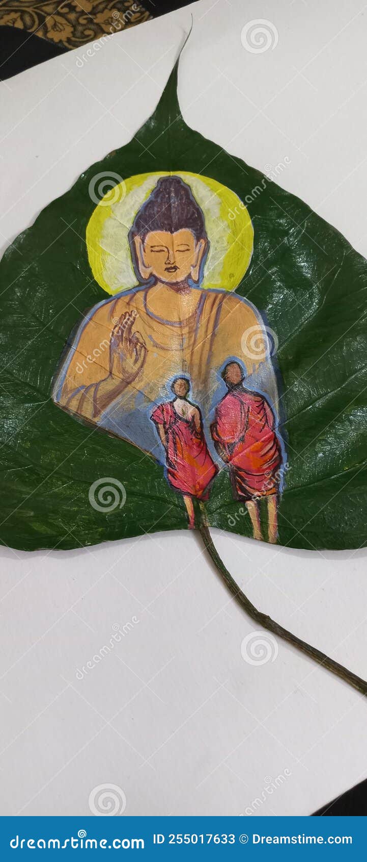 Art Painting of Lord Buddha on Leaf ðŸ ƒ Stock Image - Image of sketch ...