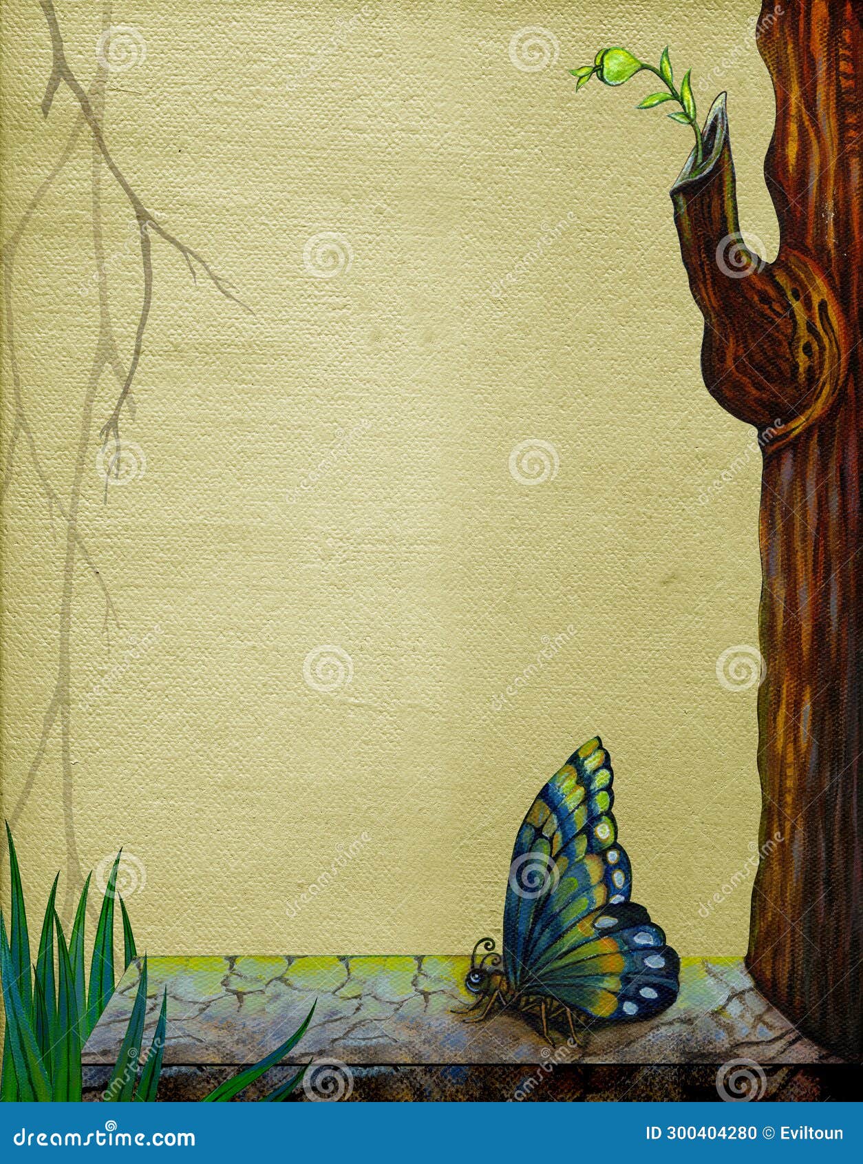 Art Painting Nature for Layout or Background. Stock Illustration ...