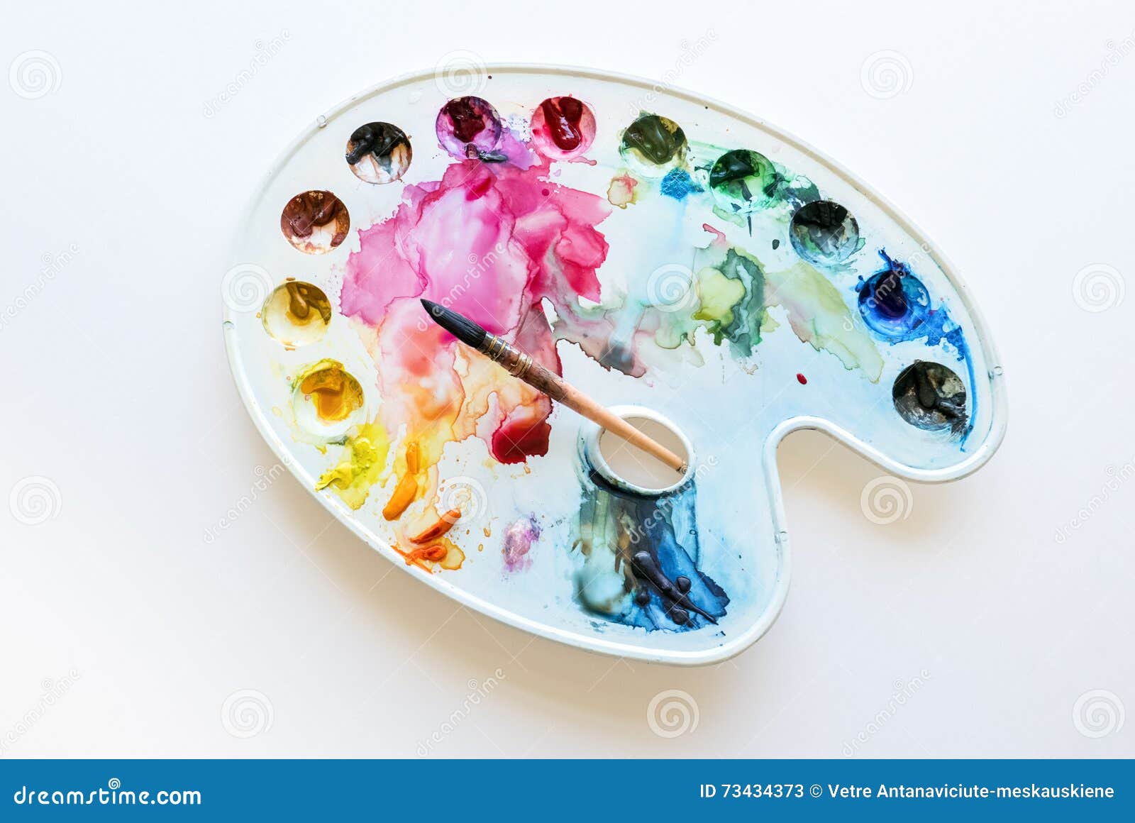 Art Palette with Blobs of Paint Stock Image - Image of colour, pattern ...