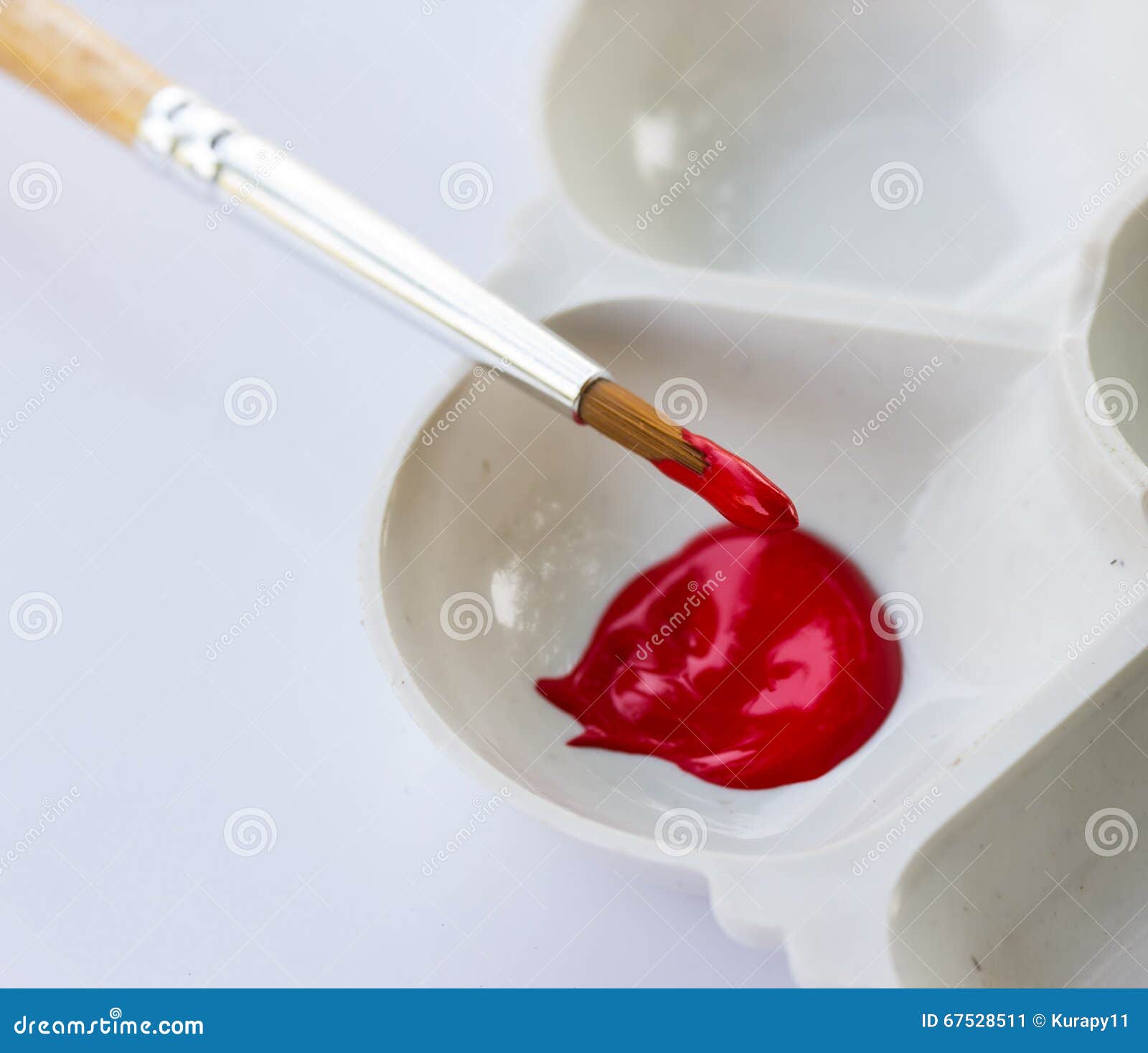 Art palette with red color stock image. Image of education - 67528511