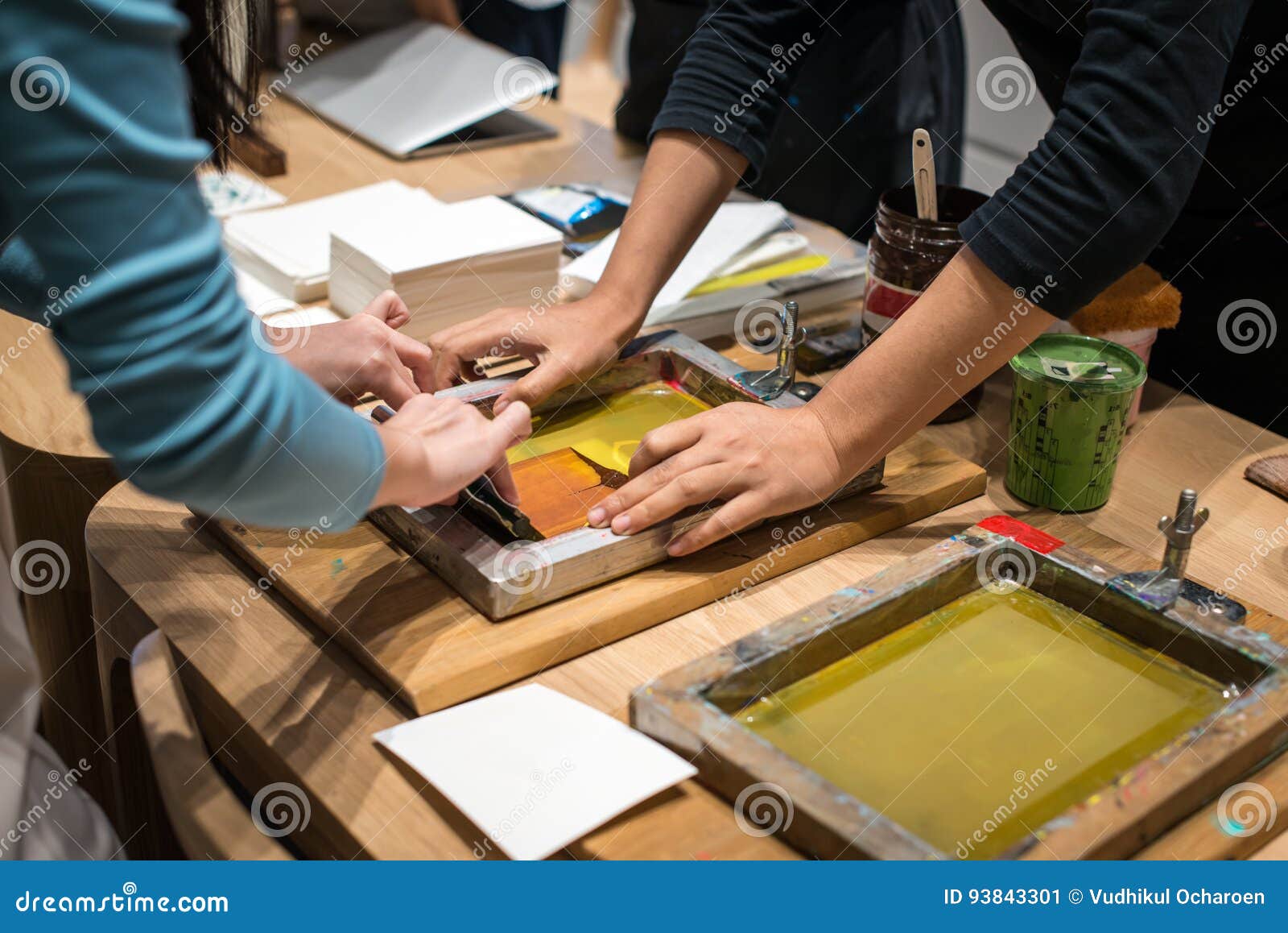 The art of paper workshop stock image. Image of education - 93843301