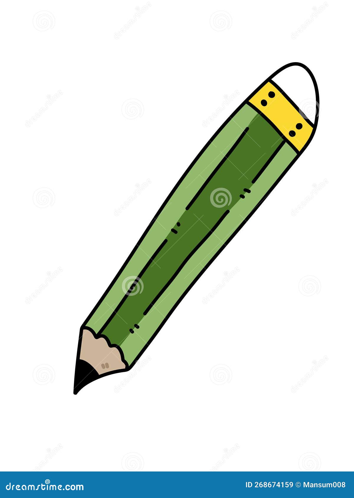 Pencil Cartoon on White Background Stock Illustration - Illustration of ...
