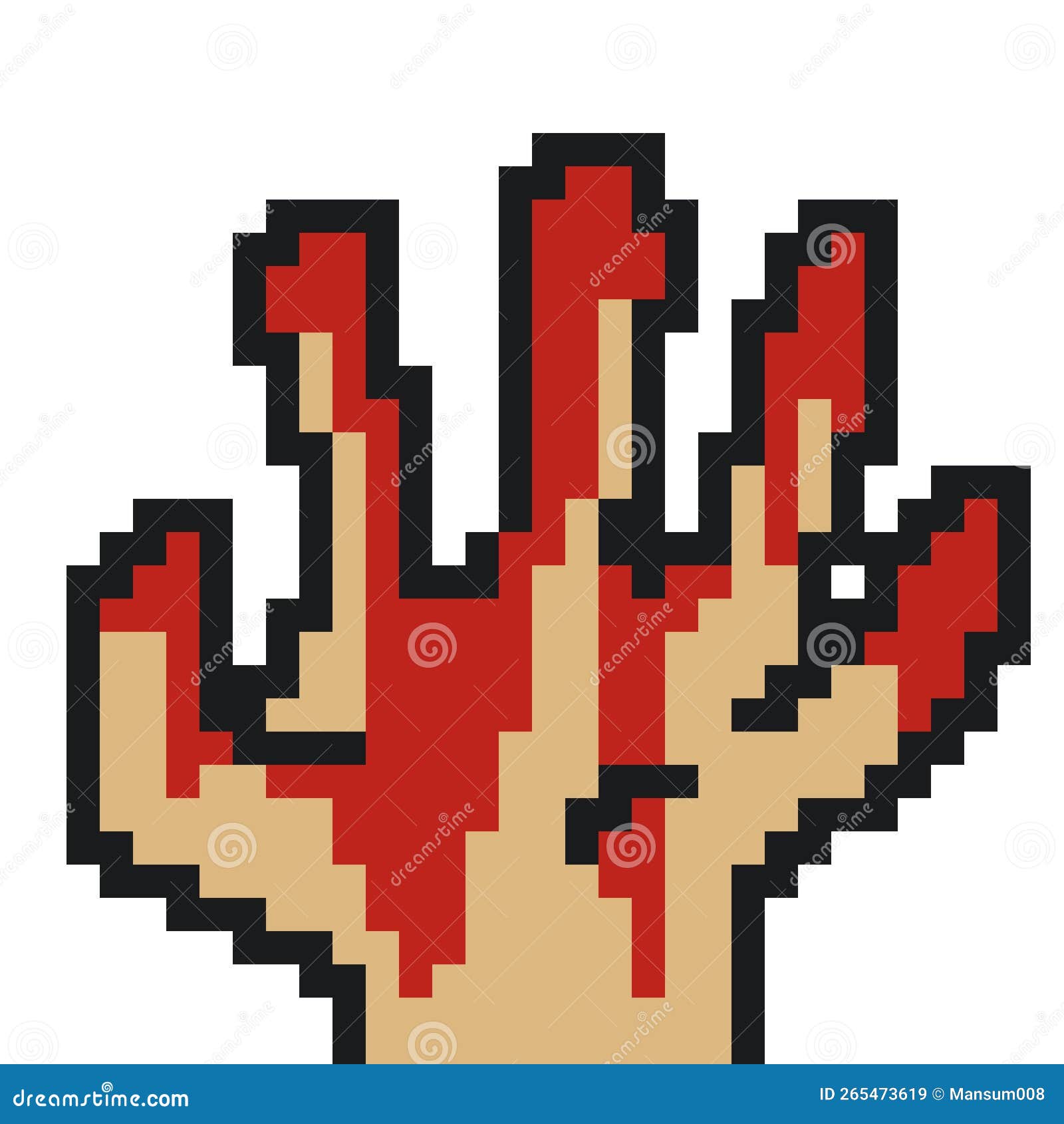 Pixel art of hand zombie stock illustration. Illustration of game ...
