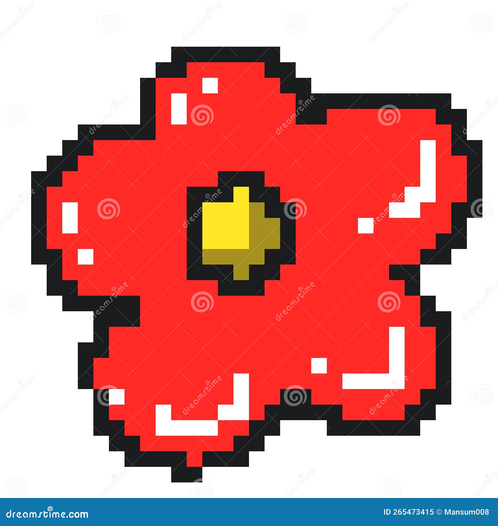 Pixel art of red flower stock illustration. Illustration of cover ...