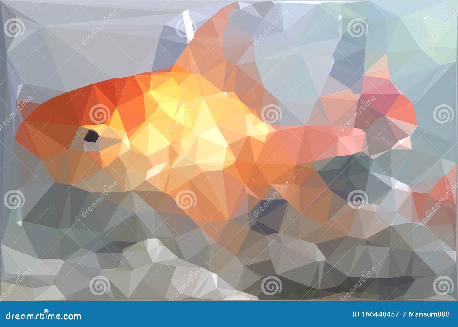 Polygon of golden fish stock illustration. Illustration of golden ...