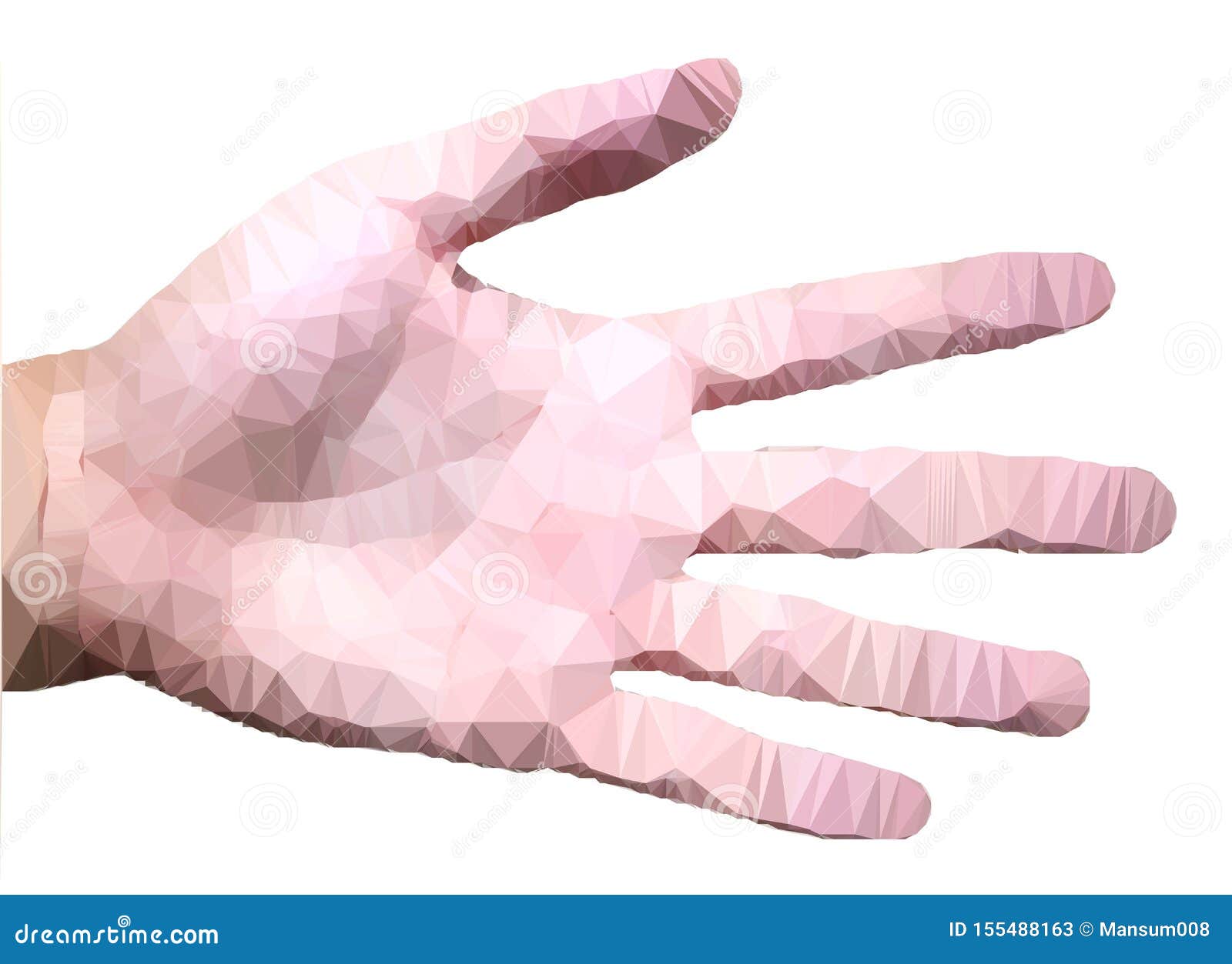Polygon hand illustration stock illustration. Illustration of orange ...