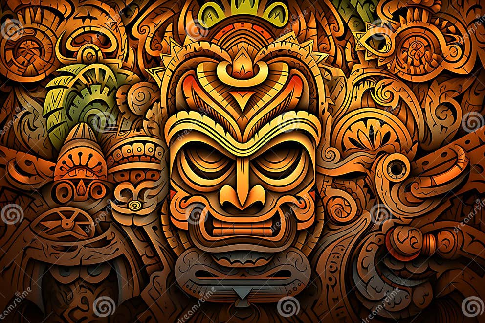 Art of Polynesian Background Create by AI Generated Stock Image - Image ...