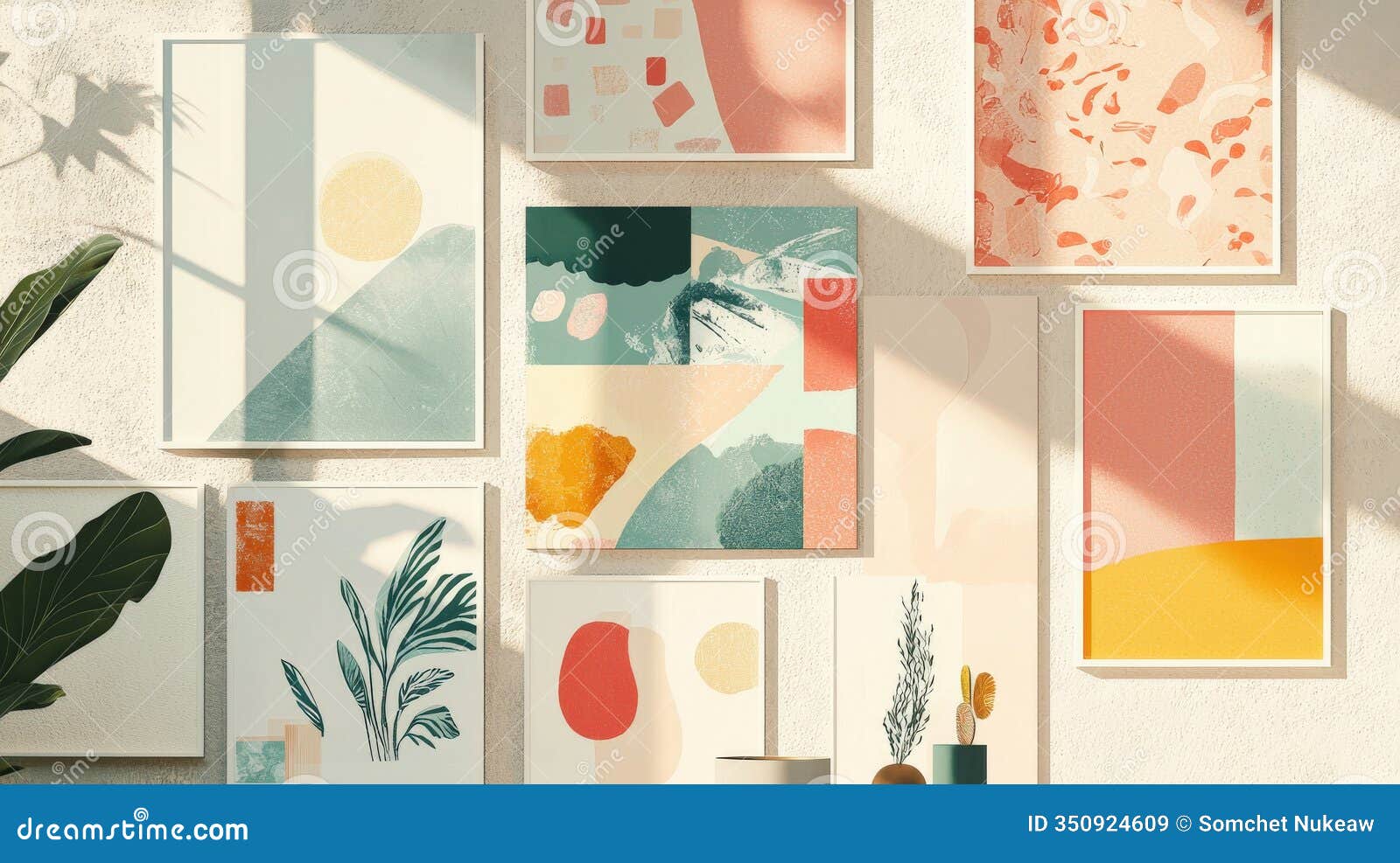 Art Presentation Showcase Modern Home Visual Display Bright Environment ...