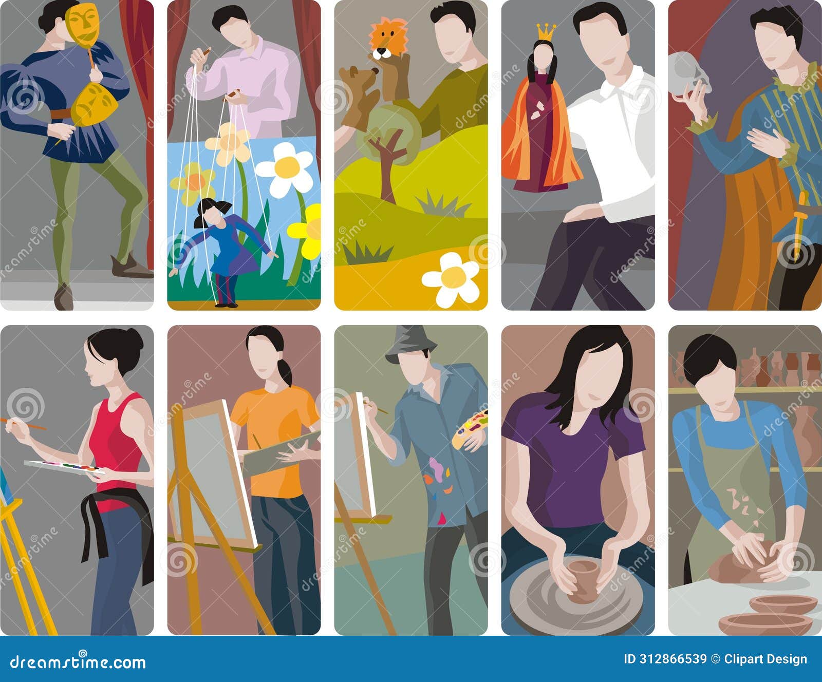 Art Professions Diversity Vector Illustrations Series Stock Vector ...