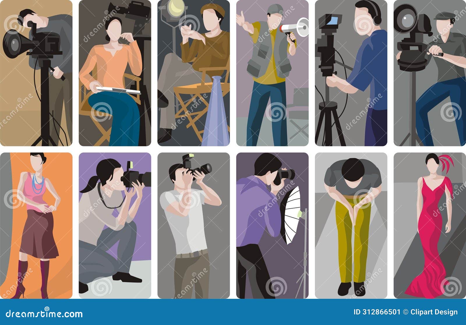 Photographers And Cameramen Isometric Set Cartoon Vector ...