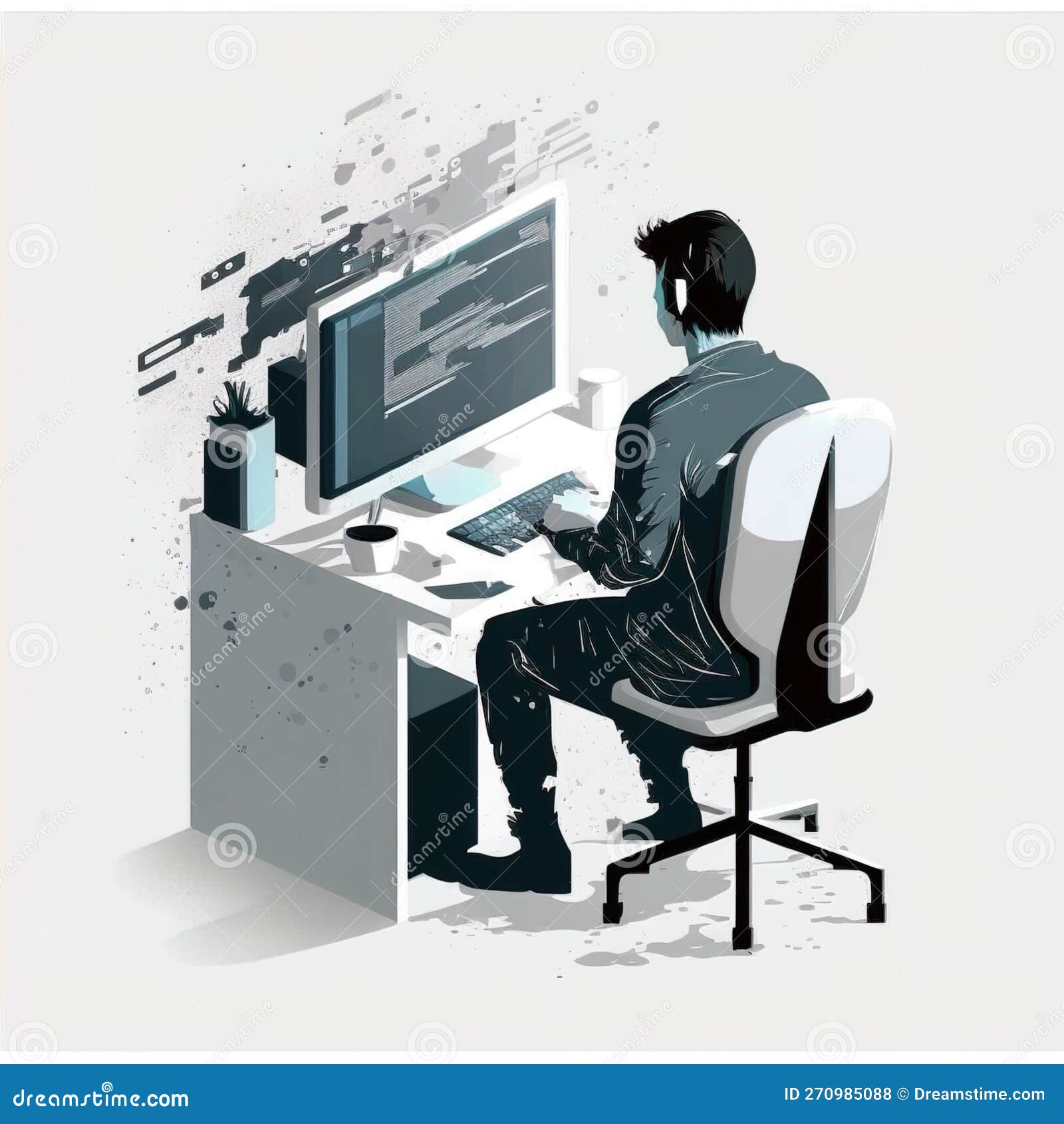 The Art of Programming: Turning Thoughts into Code Stock Illustration ...