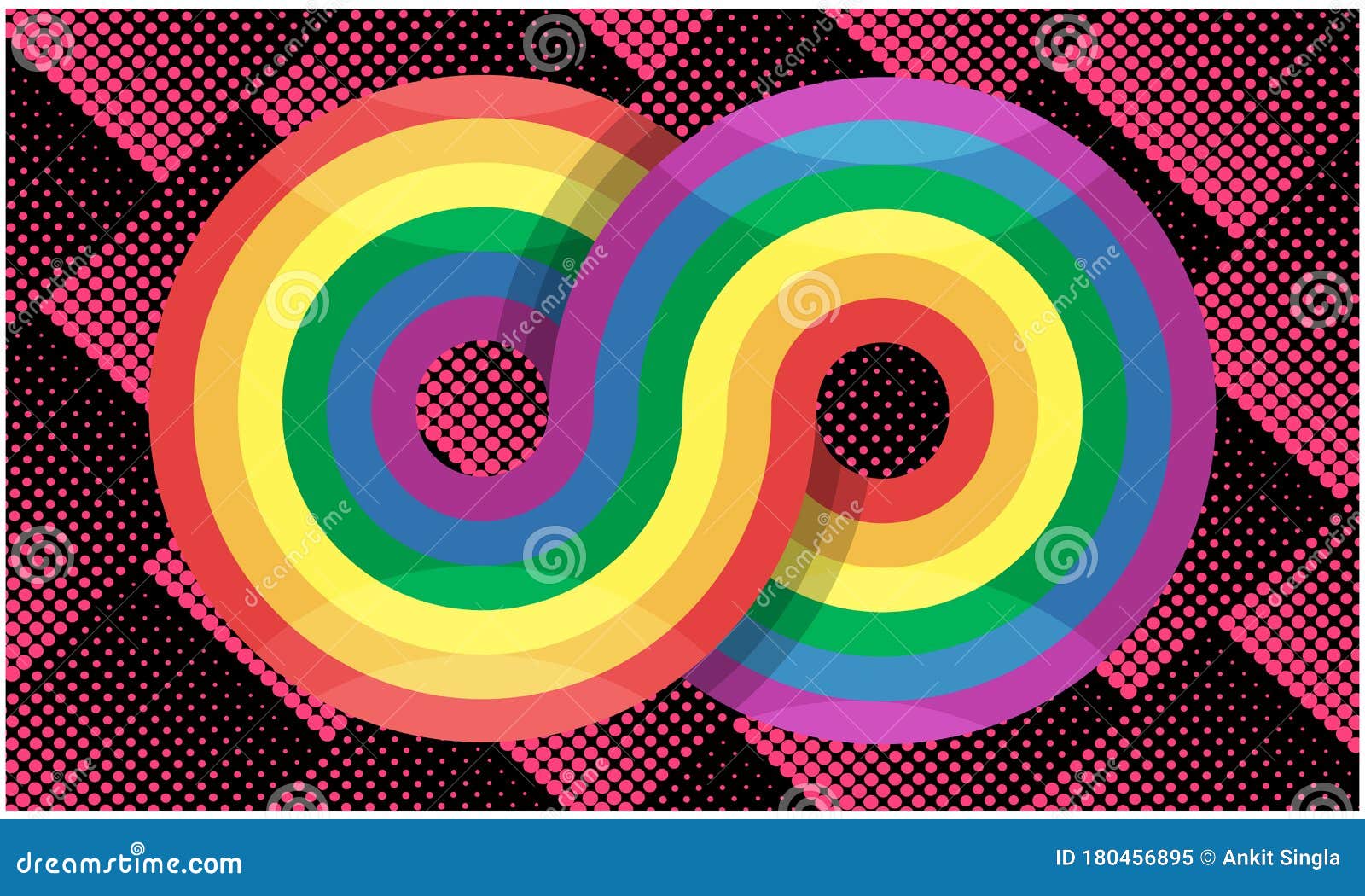 Art of Rainbow Infinity on Abstract Background Stock Vector ...