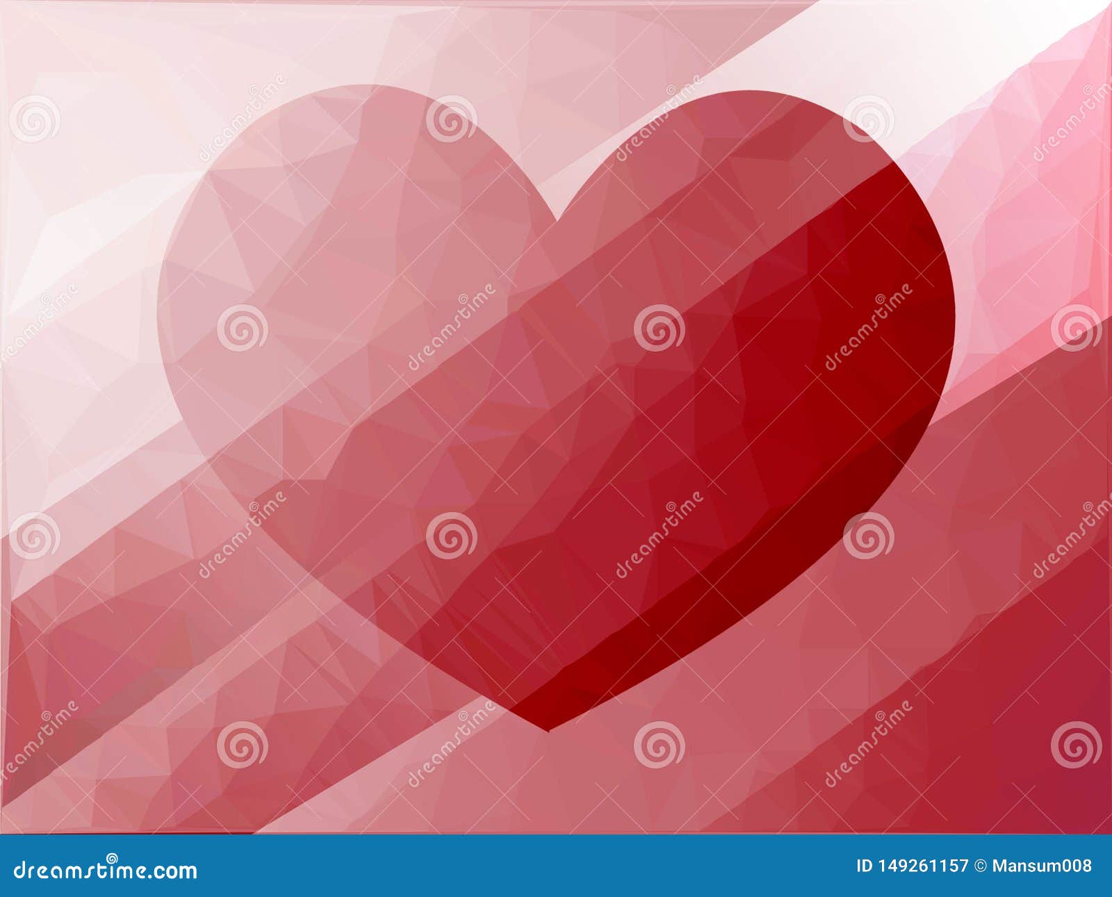 Art Red Heart Polygon Pattern Background Stock Illustration ...