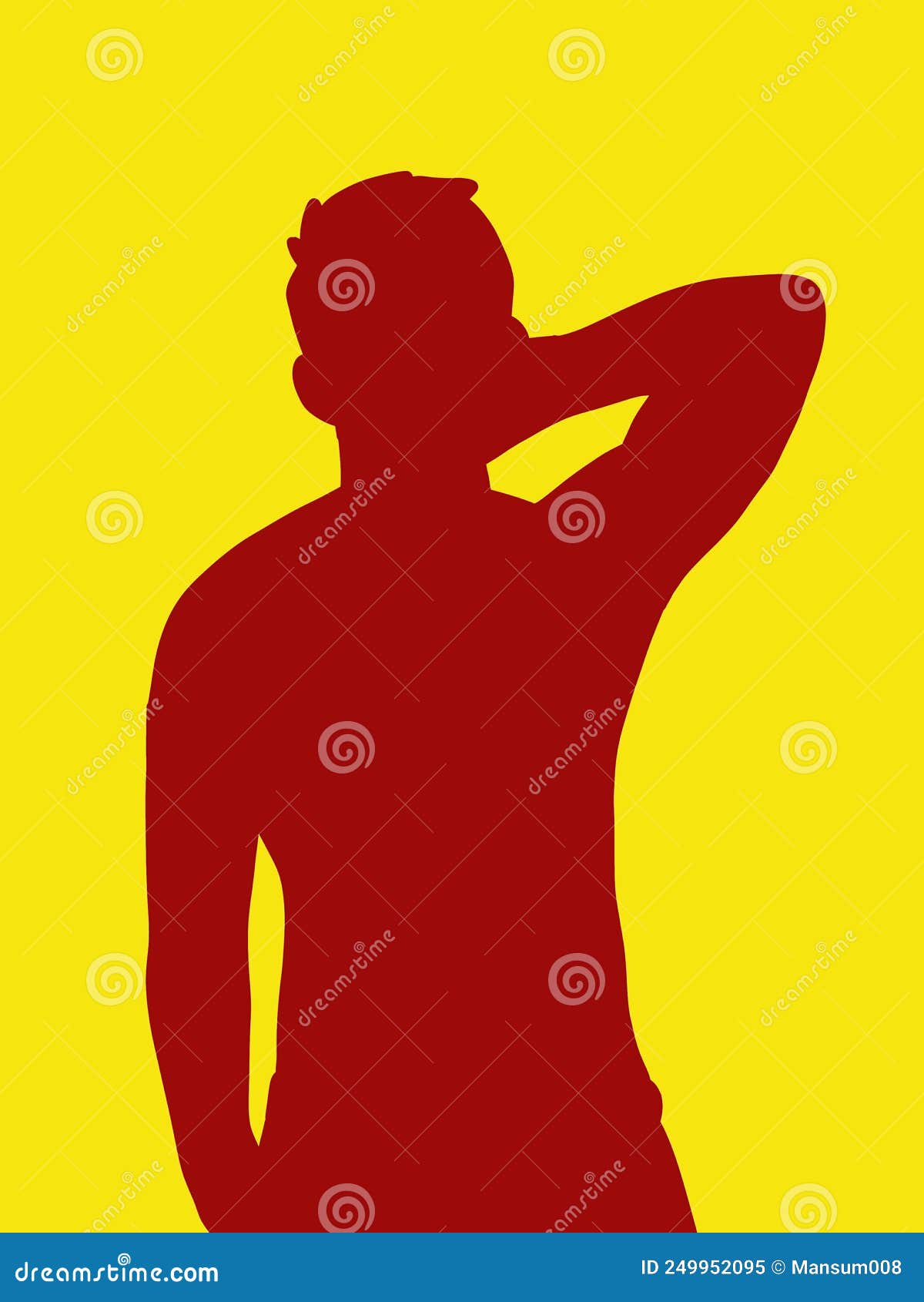Red and Yellow Color of Shape Man Stock Illustration - Illustration of ...