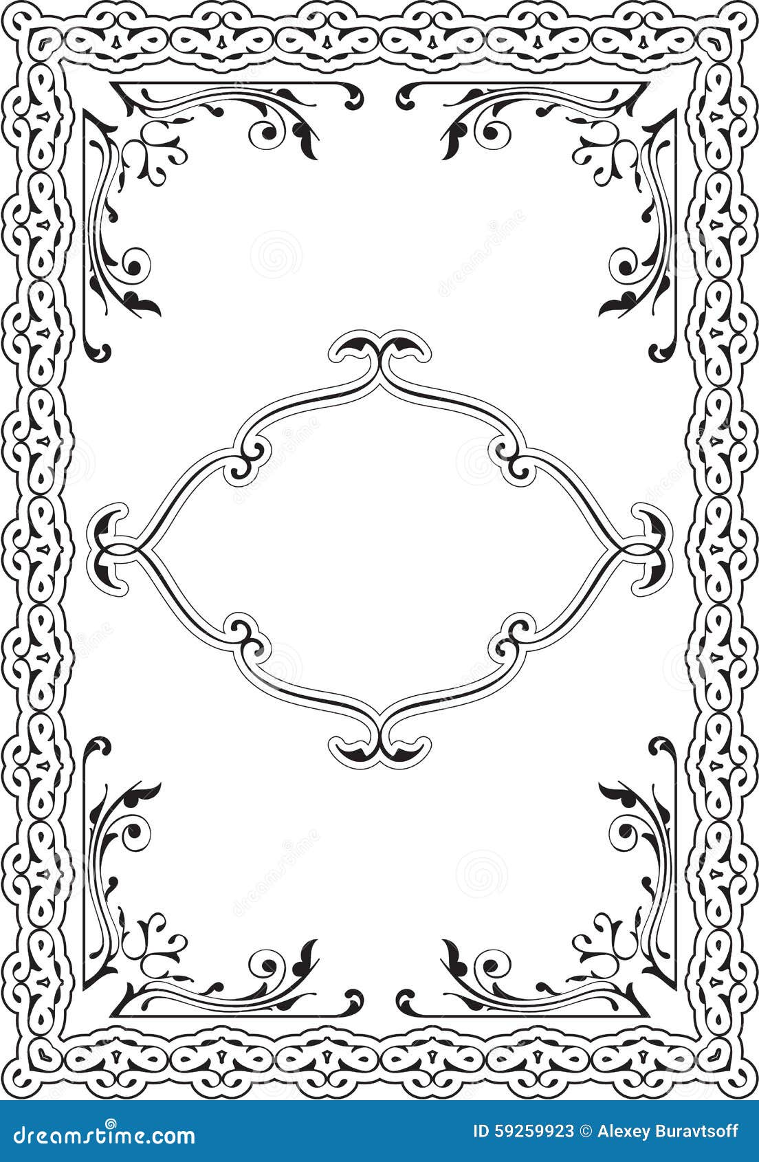 Art renaissance frame stock vector. Illustration of flower - 59259923