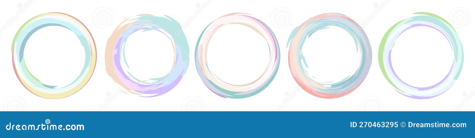 Color Art Round Frames Set. Vector Illustration Stock Vector ...