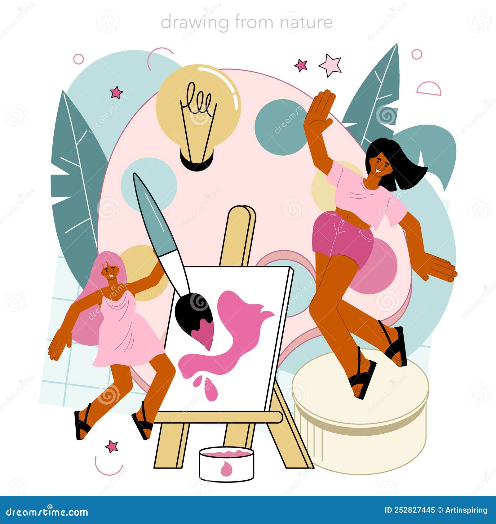 Art School Education. Student Holding Art Tools Learning How To Draw ...