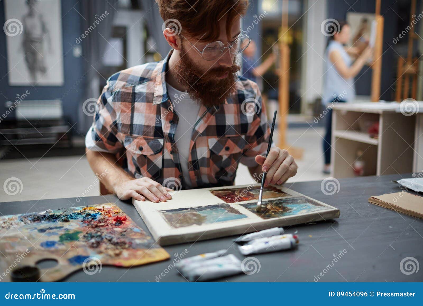 Art-school learner stock photo. Image of paintbrush, artist - 89454096