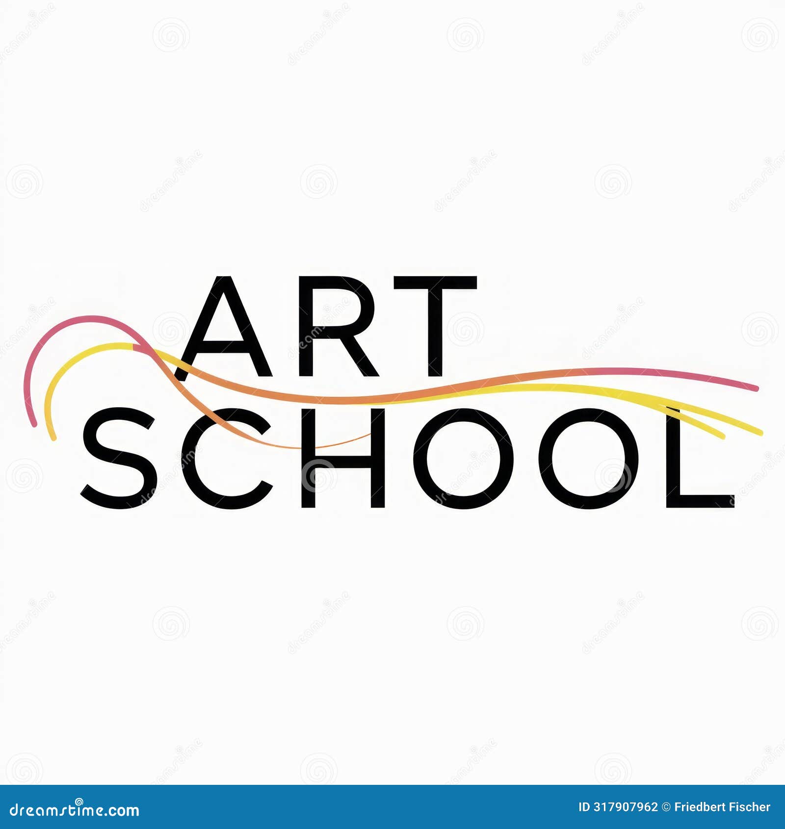 Art School Logo with Colorful Abstract Brush Strokes Stock Illustration ...
