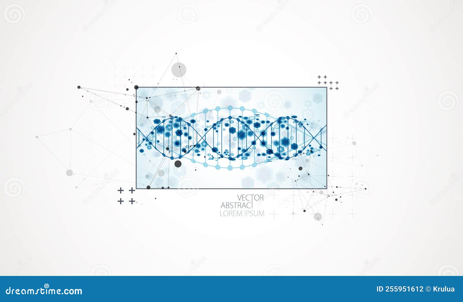 Art Science Template, Wallpaper or Banner with a DNA Molecules Stock ...