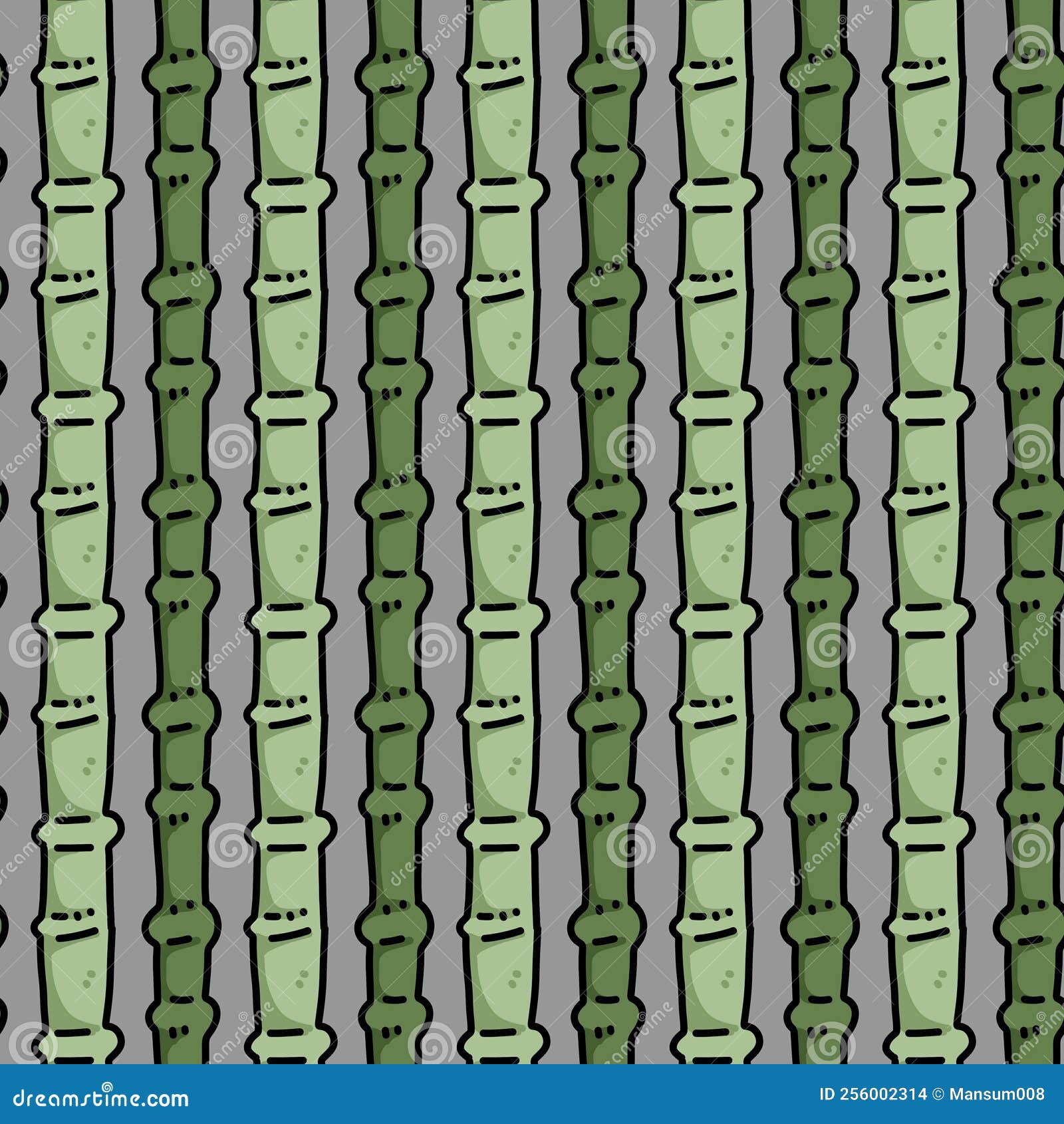Seamless Pattern of Bamboo Tree Cartoon Stock Illustration ...