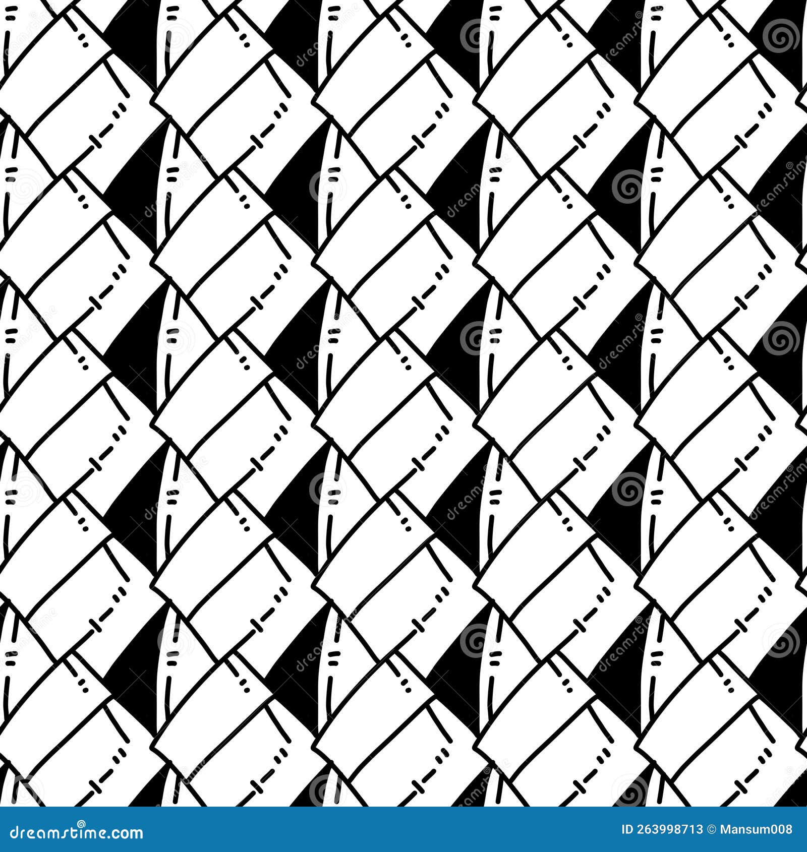 Seamless Pattern with Black and White Lines Stock Illustration ...