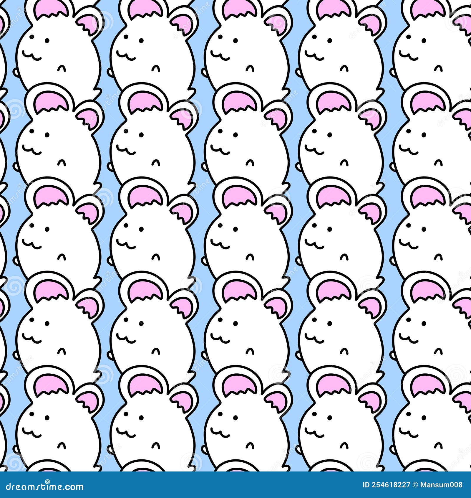 Seamless Pattern of Cute Rat Cartoon Stock Illustration - Illustration ...