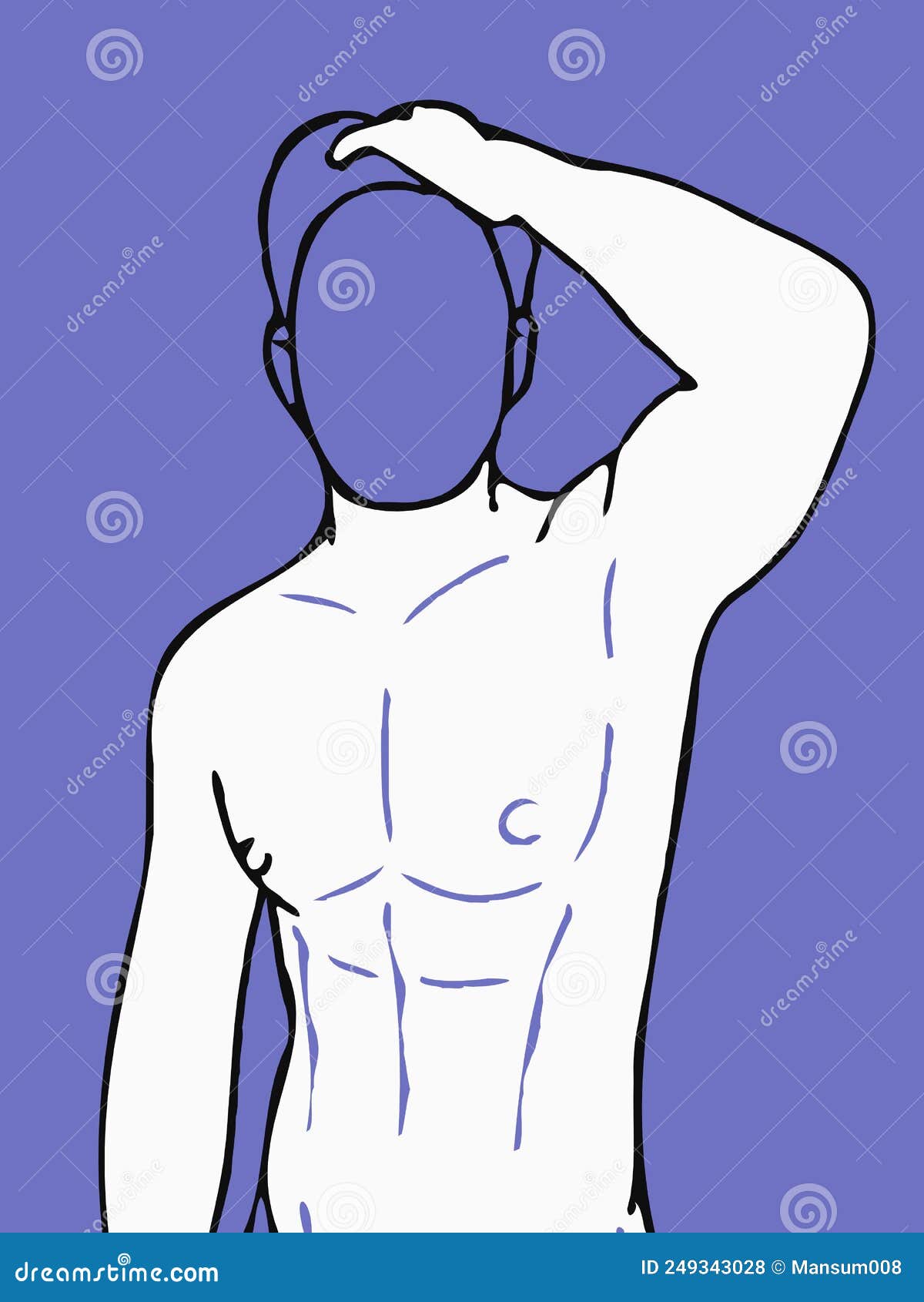 Shape Man on Blue Background Stock Illustration - Illustration of ...