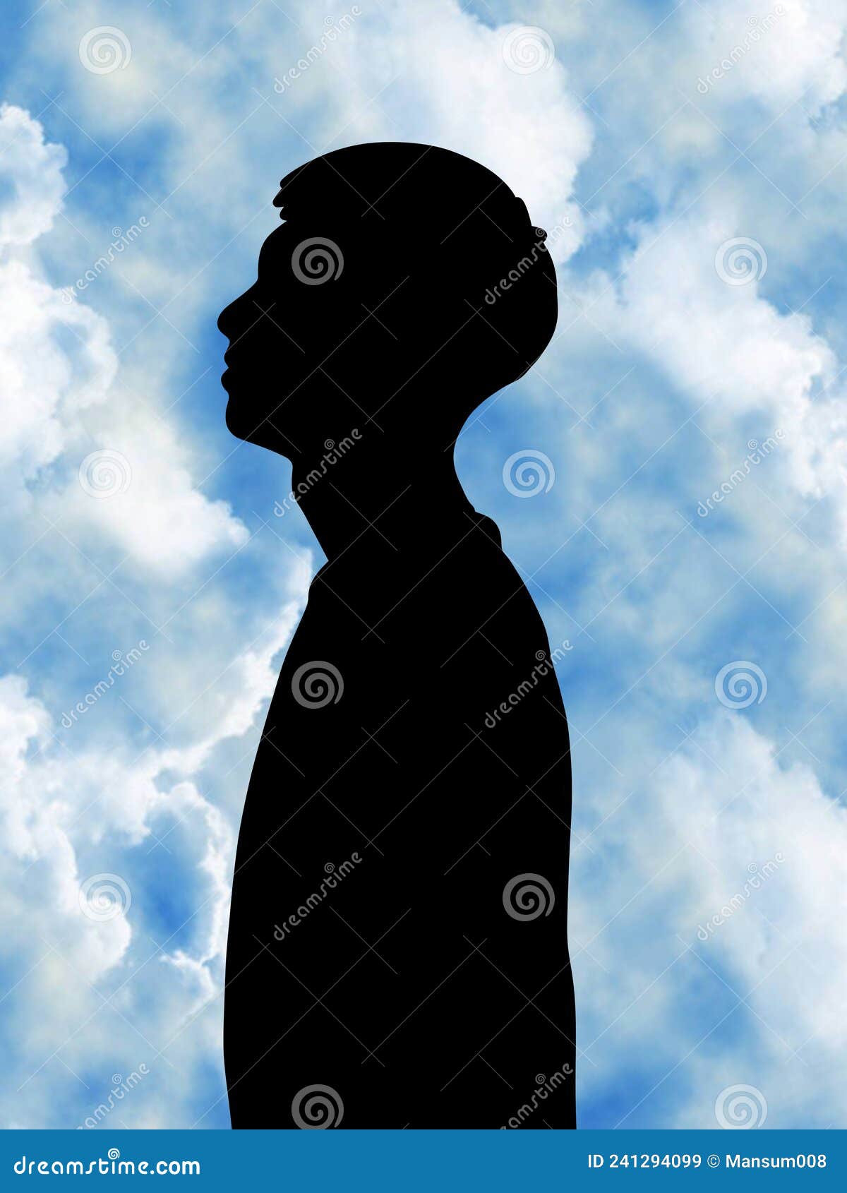 Shape Man on Blue Sky Background Stock Illustration - Illustration of ...