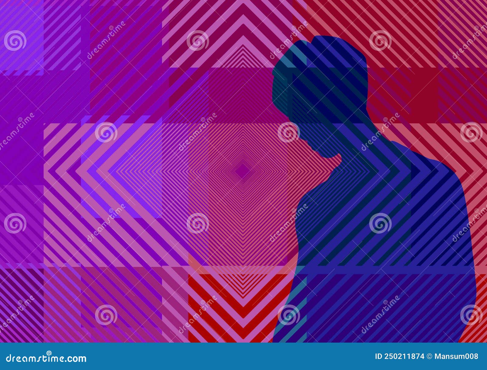Shape Man Cartoon on Color Background Stock Illustration - Illustration ...